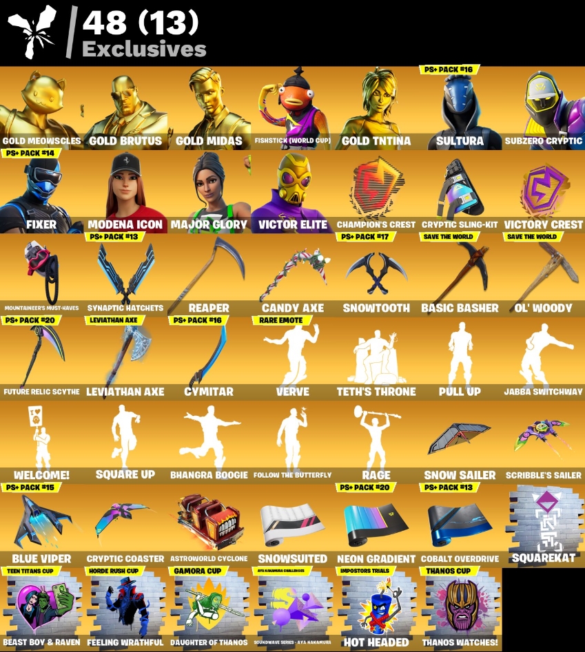 Full Access | 308 skins | Modena Icon | Leviathan Axe | Gold Midas ...
