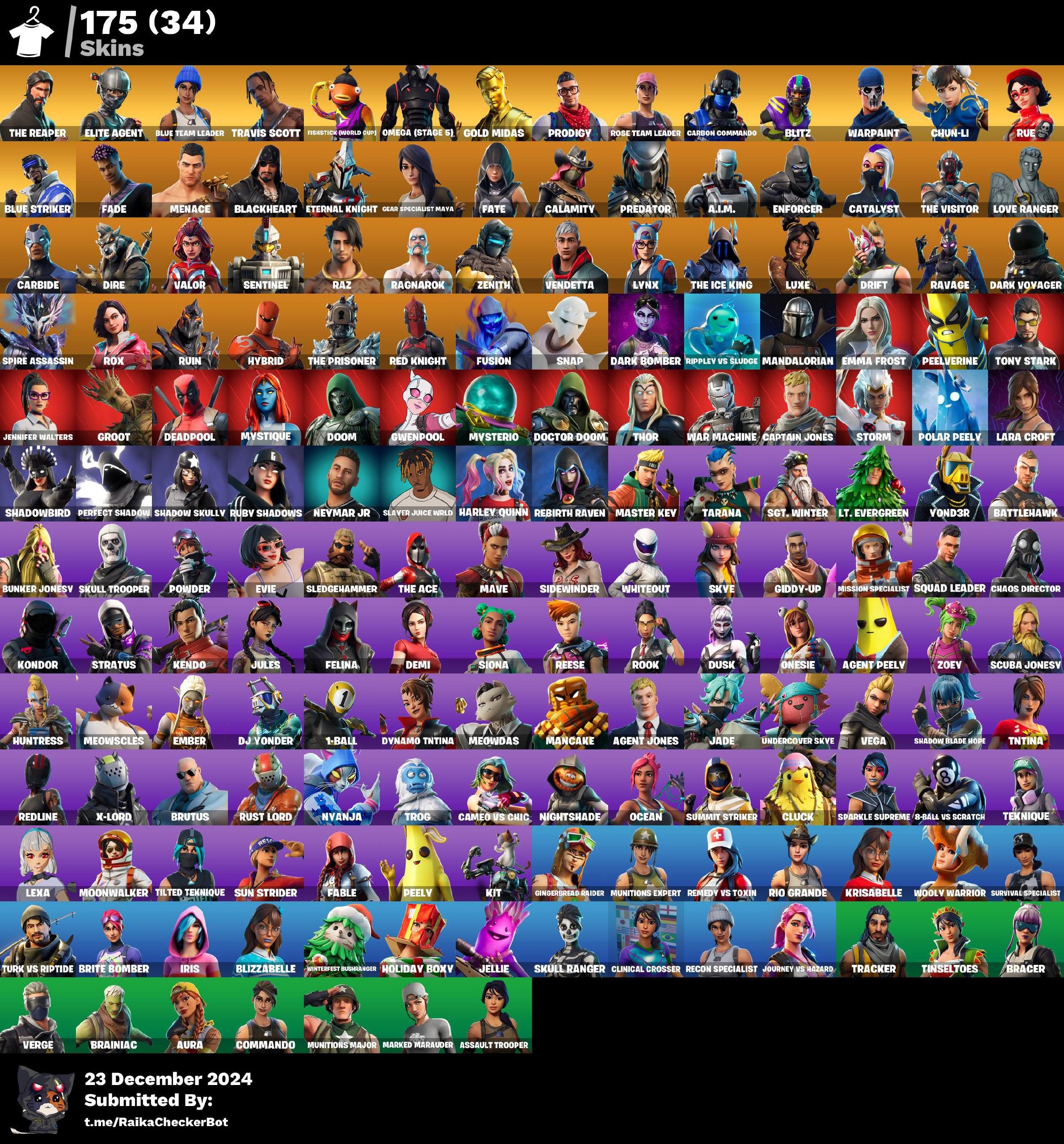 175 skins | OG STW | Travis Scott | The Reaper | Elite Agent | Blue ...