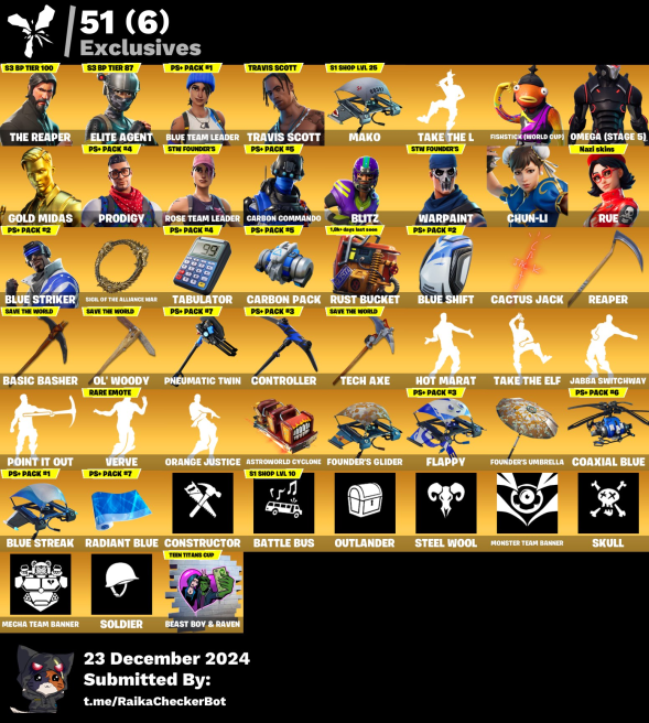 175 skins | OG STW | Travis Scott | The Reaper | Elite Agent | Blue ...