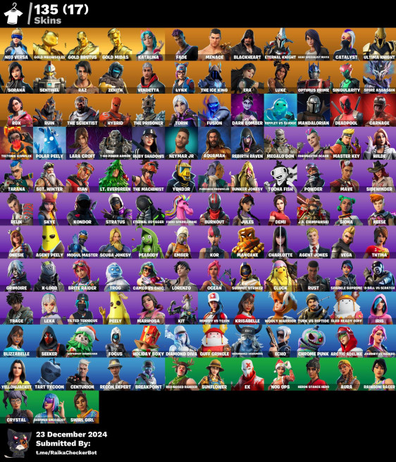 135 skins | Neo Versa | Gold Meowscles | Gold Brutus | Gold Midas ...