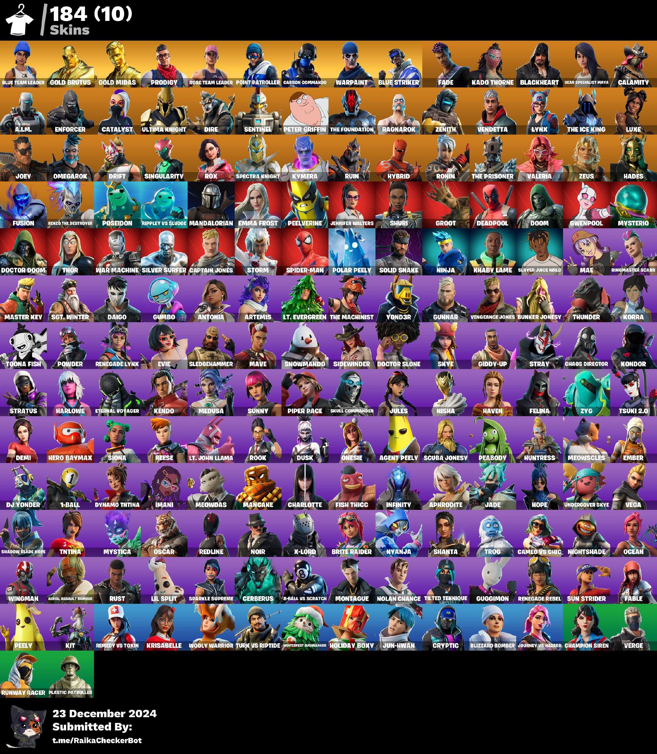 184 skins | OG STW | Blue Team Leader | Gold Brutus | Gold Midas ...