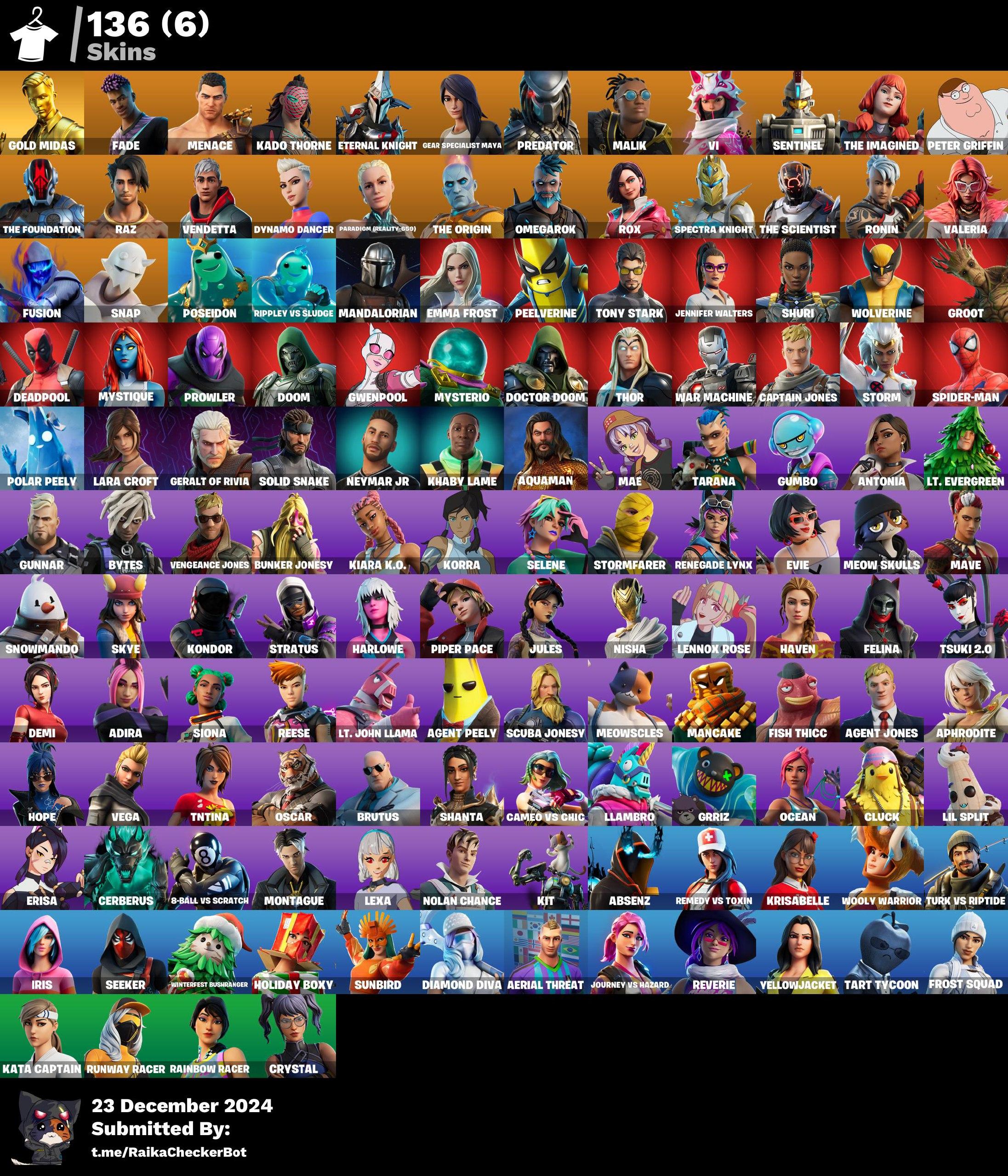 136 skins | Gold Midas | Fade | Menace | Kado Thorne | Eternal Knight ...