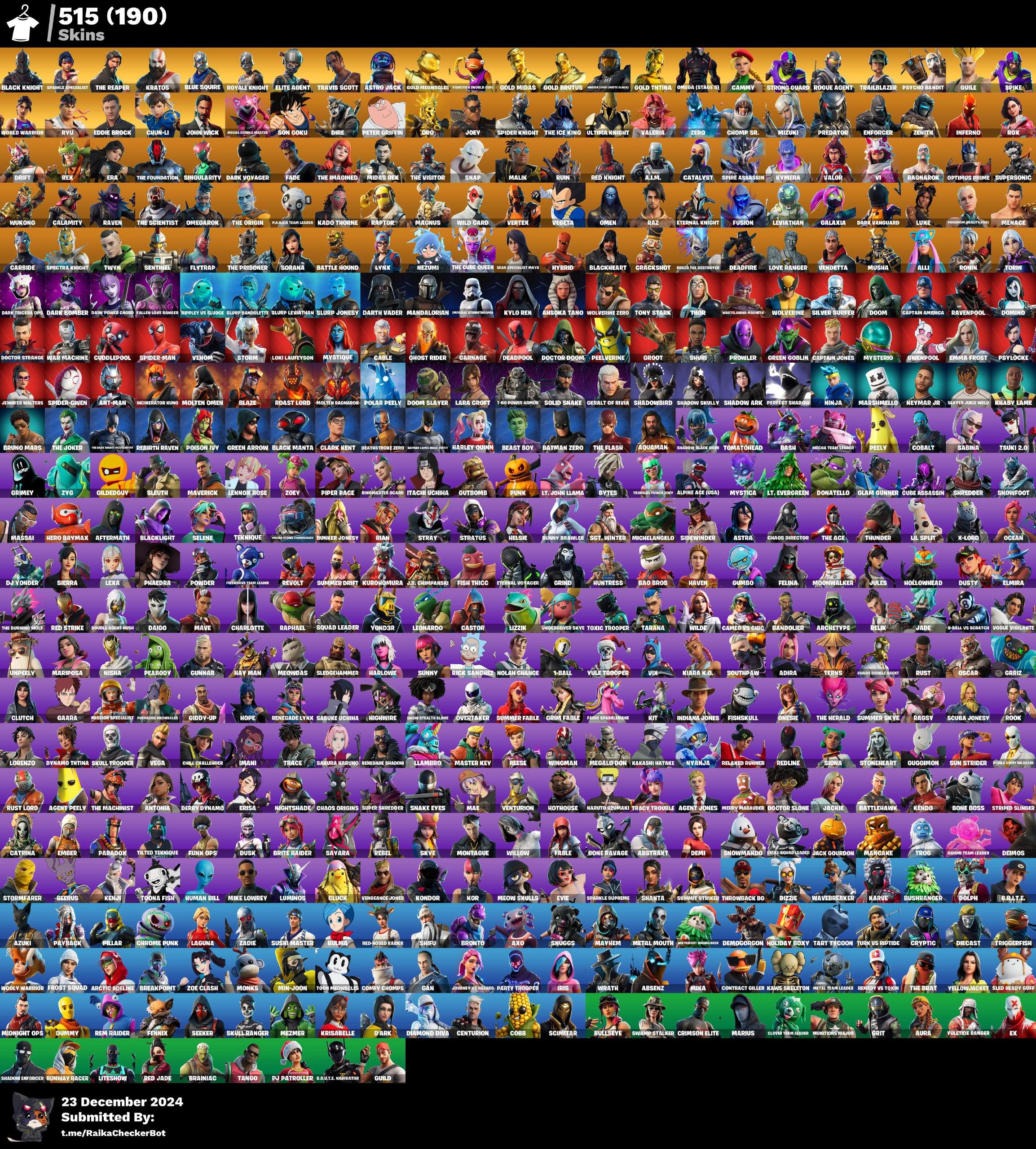 515 skins | Black Knight | Sparkle Specialist | The Reaper | Travis ...