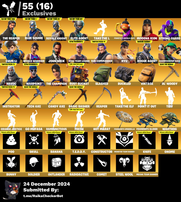 384 skins | OG STW | The Reaper | Blue Squire | Royale Knight | Elite ...