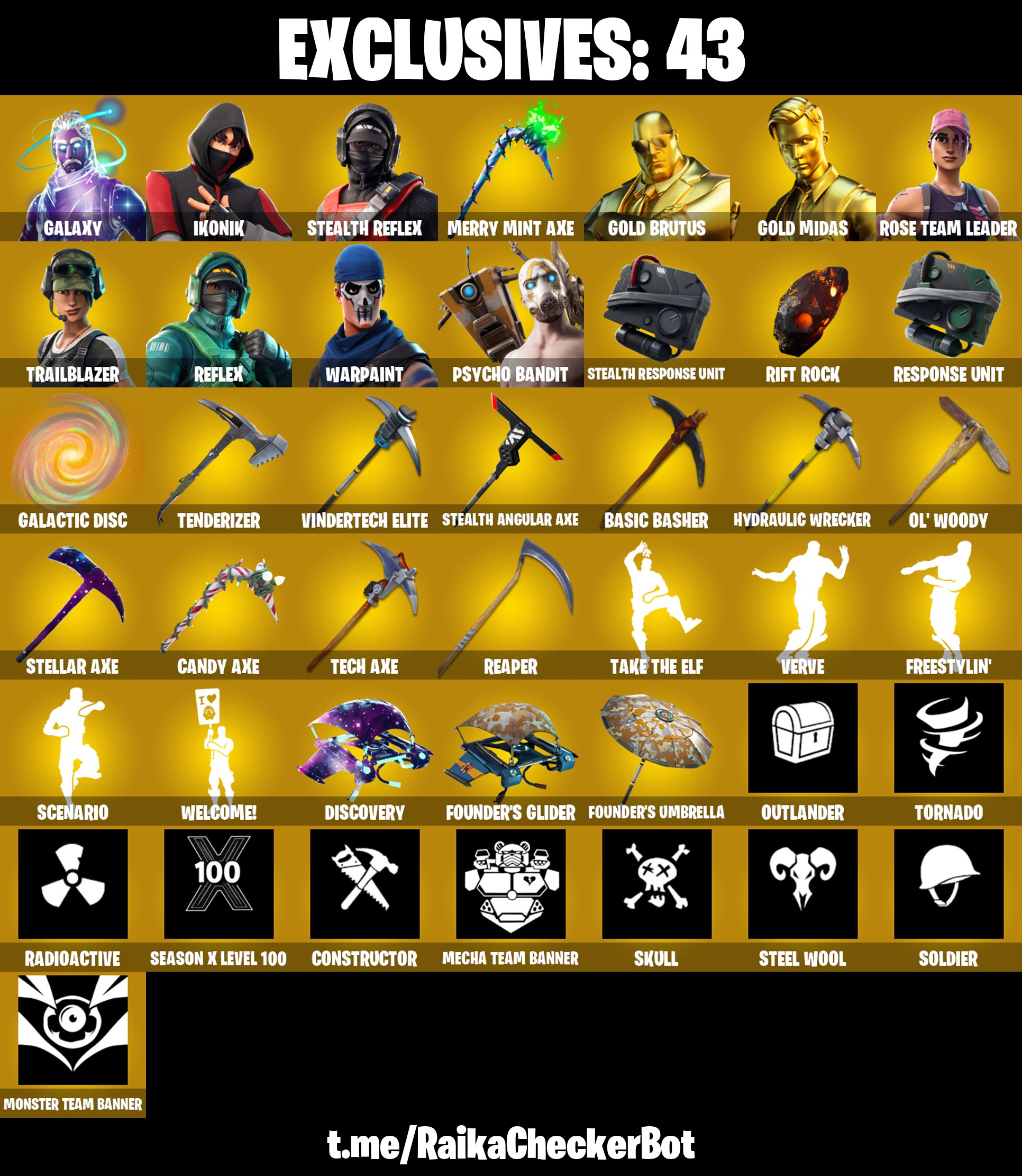 [PC] 99 SKINS | OG STW | GALAXY | IKONIK | STEALTH REFLEX | MERRY MINT ...