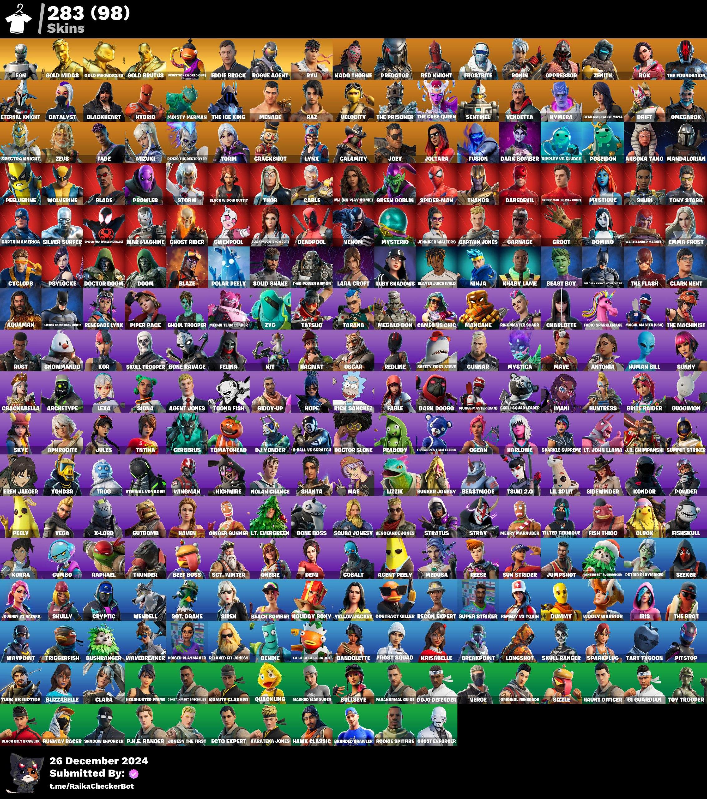 283 skins | Eon | Gold Midas | Gold Meowscles | Gold Brutus | Fishstick ...