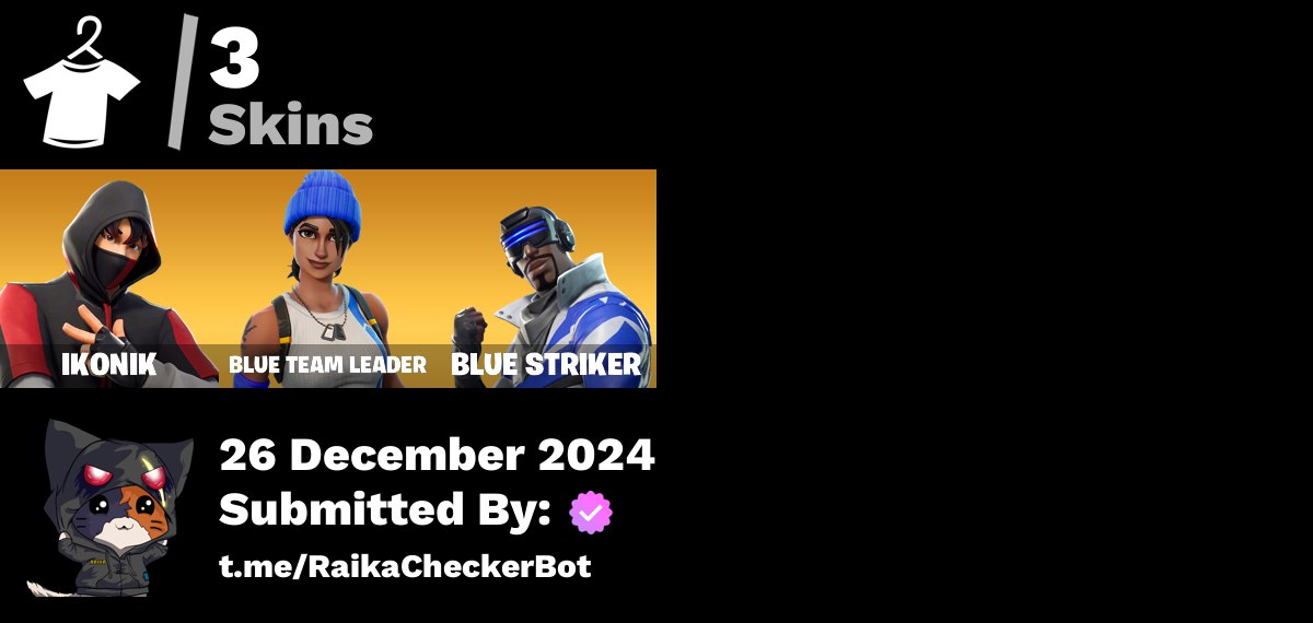 3 skins | ikonik | capitaine de l'équipe bleue | attaquant bleu | Blue ...