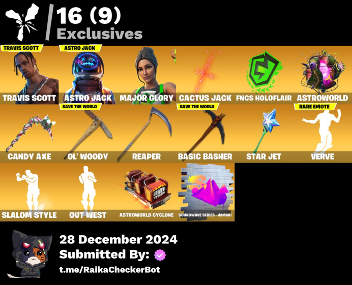 243 skins | Travis Scott | Astro Jack | Major Glory | Joltara | Optimus ...