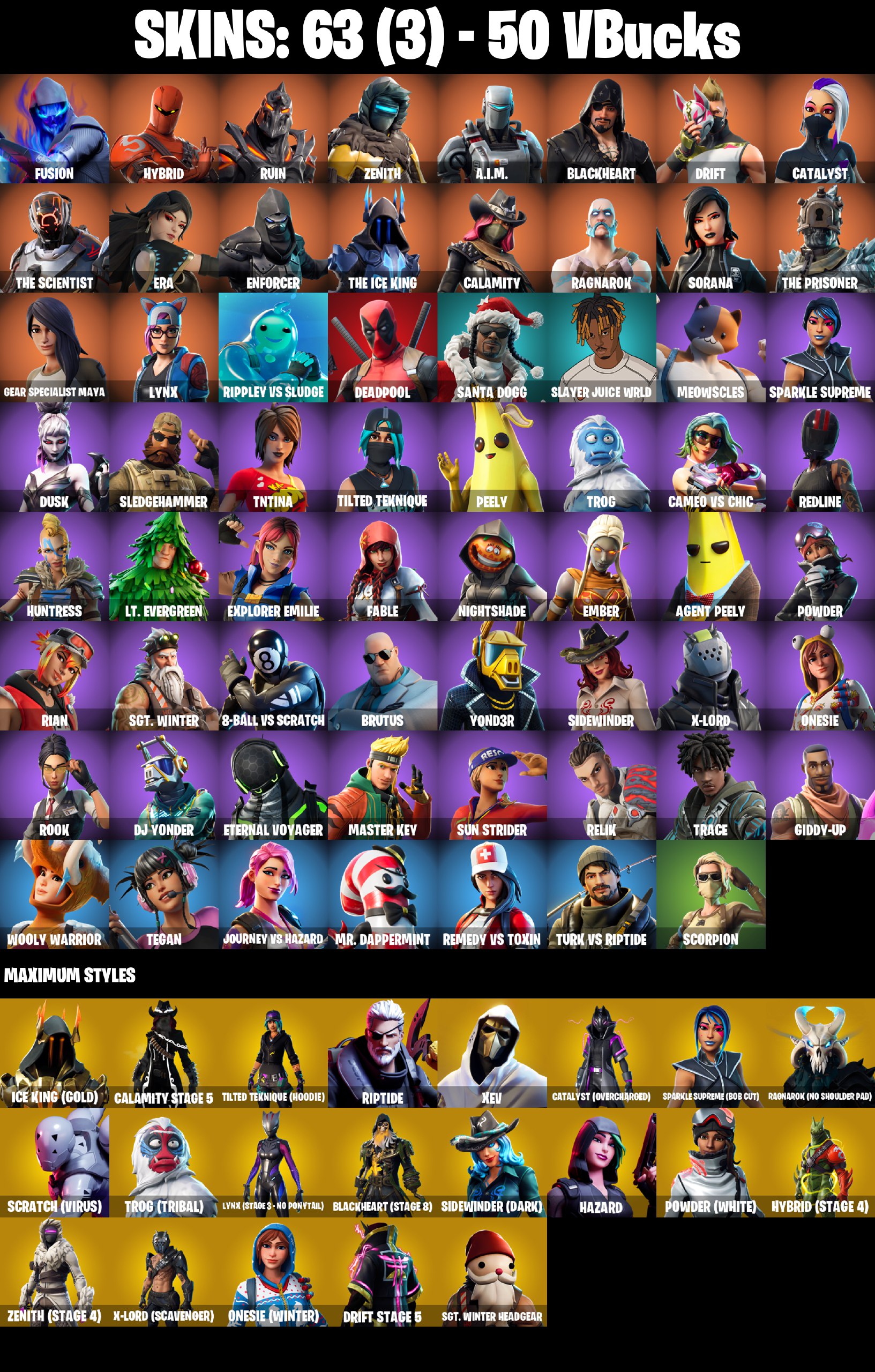 (PC/PSN/XBOX) 50 VB) 63 SKINS: DRIFT / FUSION / LYNX / AGENT PEELY ...