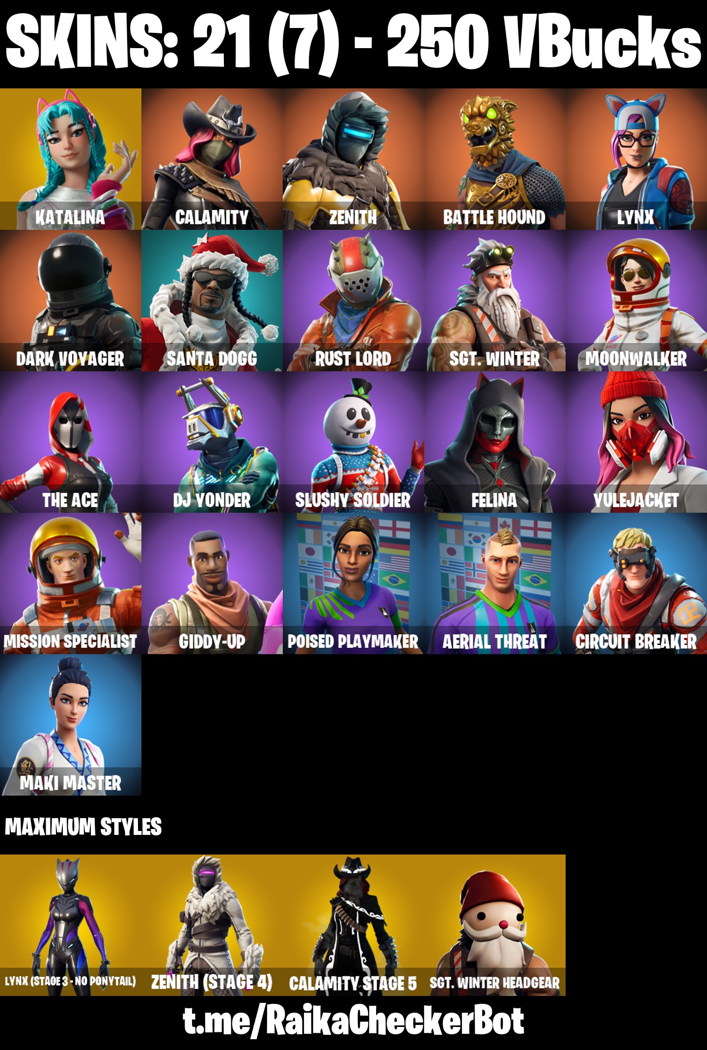 (PC/XBOX) 250 VB) 21 SKINS: TAKE THE L / SNOWFLAKE / RUST BUCKET / LYNX ...