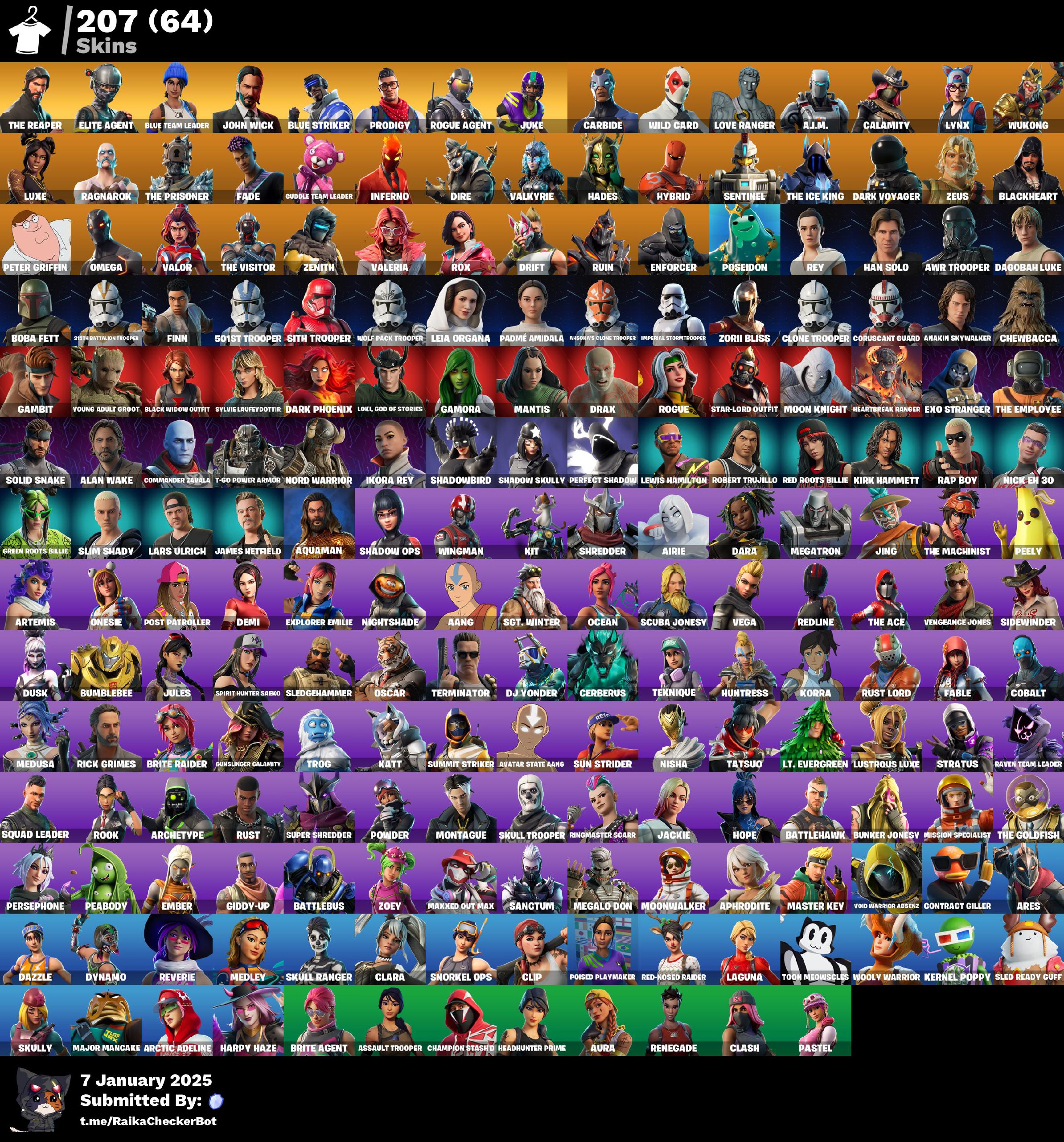 [PC] 207 skins | The Reaper | Elite Agent | Blue Team Leader | Mako | Take The L | John Wick ...