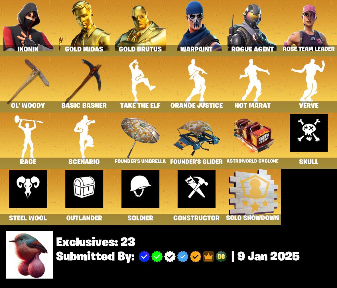 FULL [ALL] 190 skins | OG STW | IKONIK | Gold Brutus | Gold Midas ...