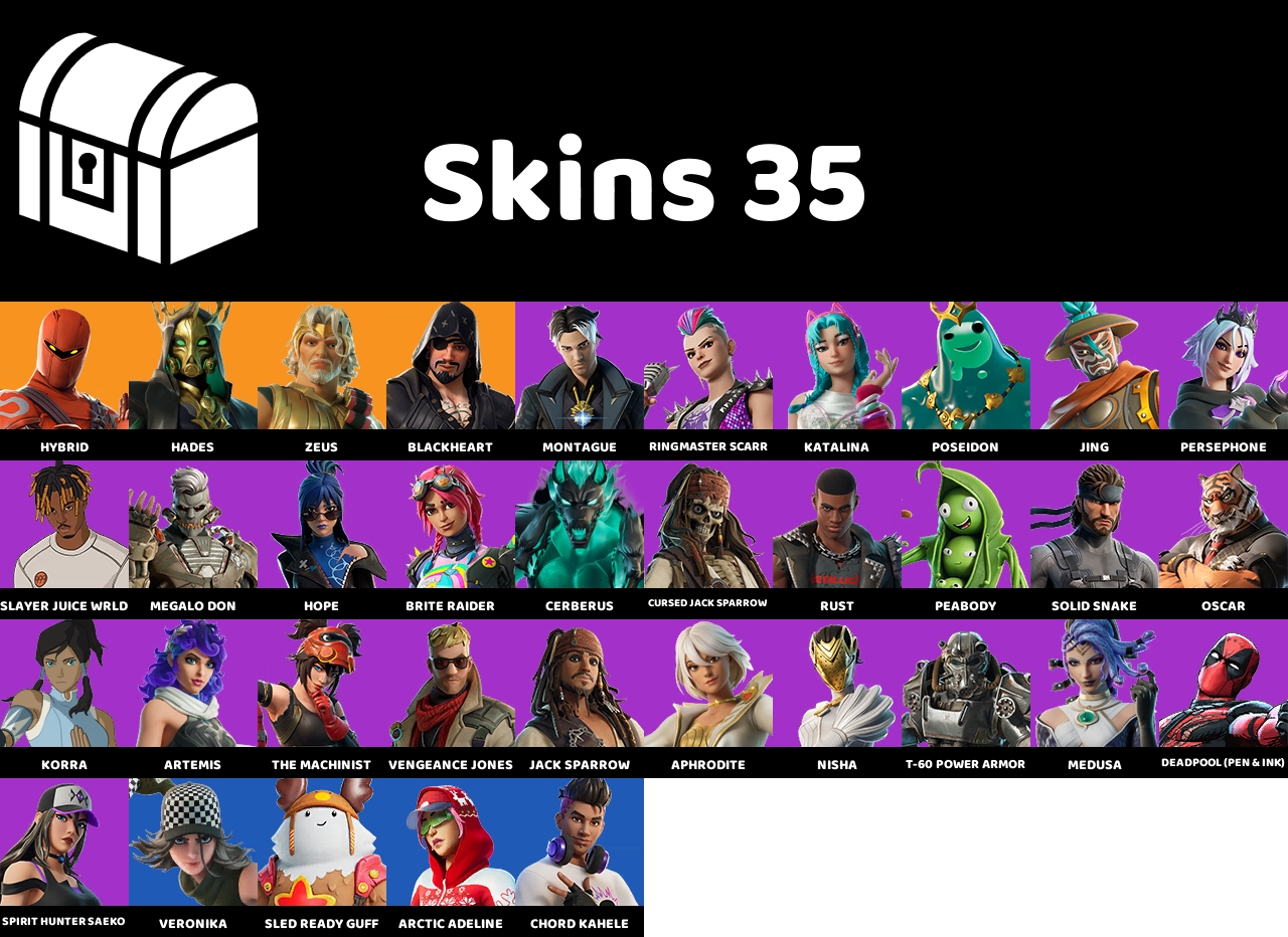 【35 TOP SKINS】 [PC•PSN•XB] Blackheart, Hybrid, Zeus, Hades, Brite Raider, Hope, Cerberus ...