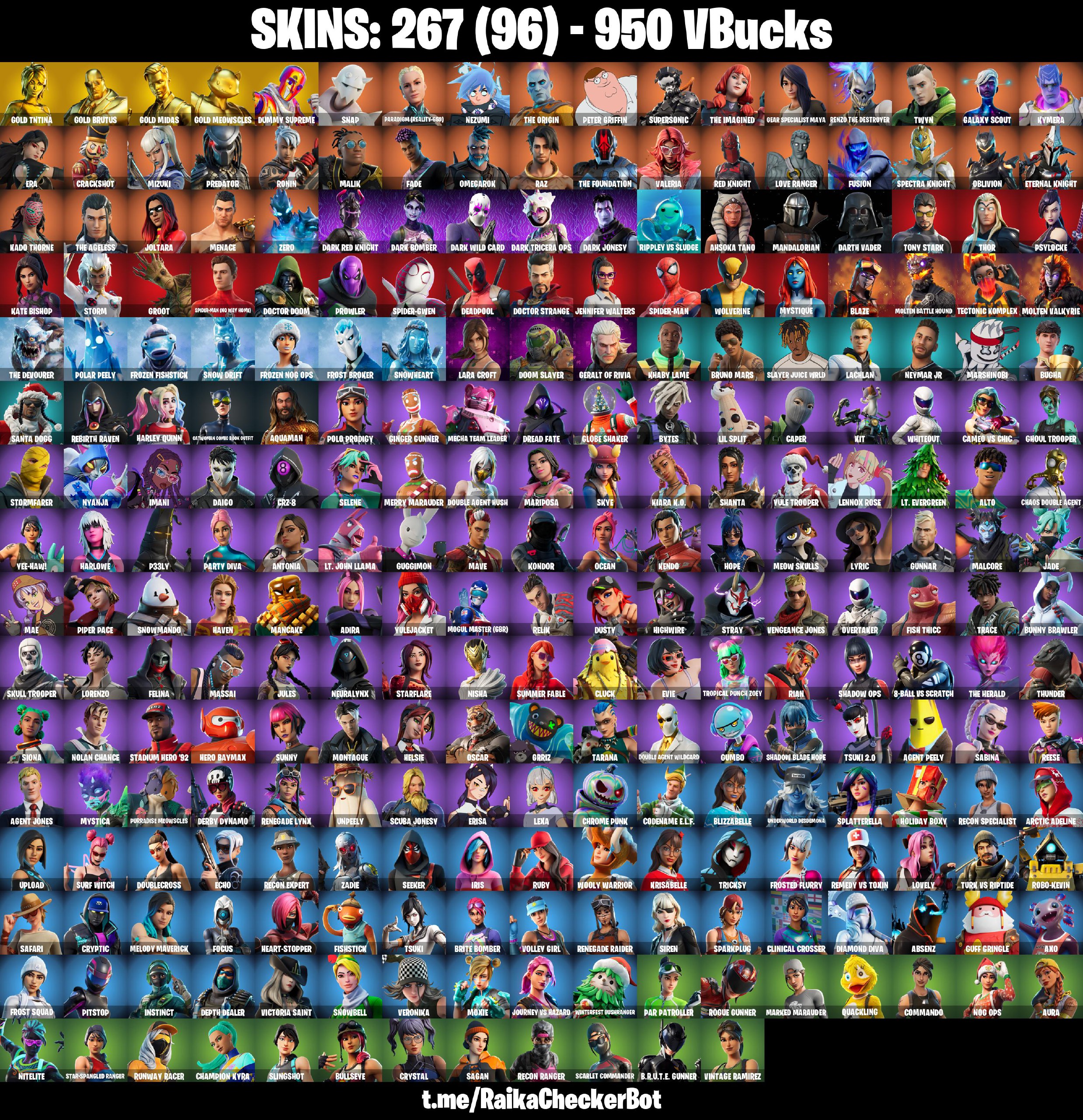 [PC/PSN/XBOX] 267 skins | Polo Prodigy | Renegade Raider | Gold TNTina ...