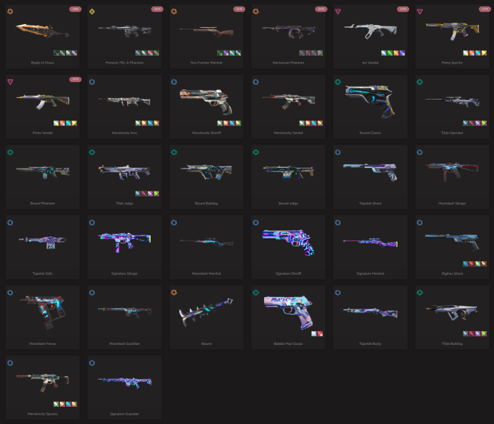 EU / TR【32 SKINS 18500 VP Spent Blade of Chaos Protocol 781-A Phantom Nocturnum Phantom Ion ...