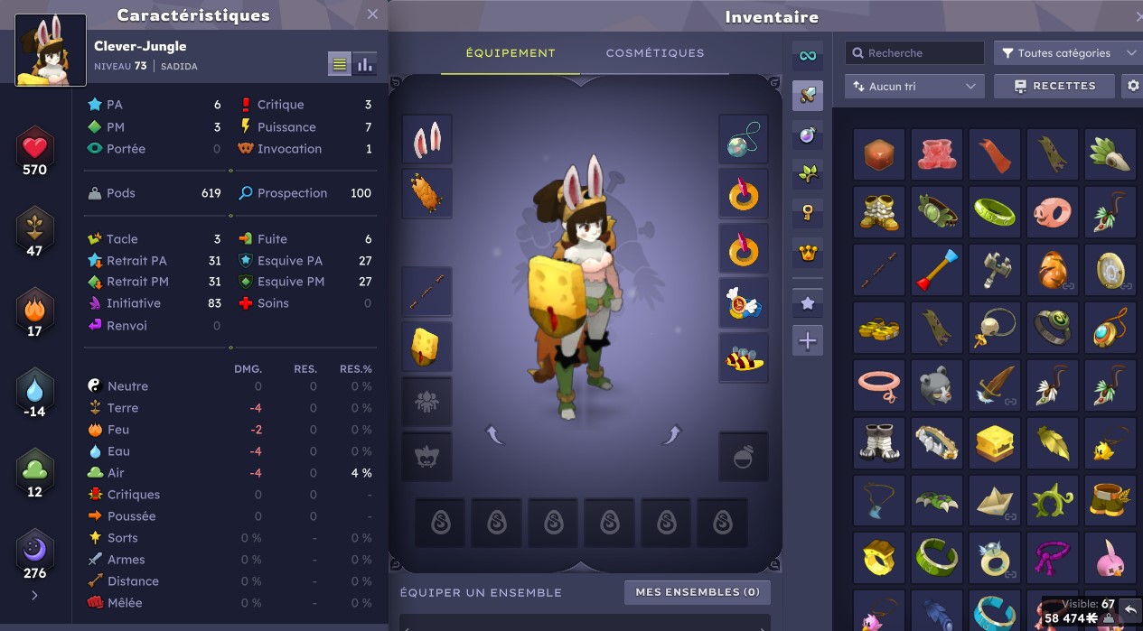 Dofus Unity : Brial 2 Sadida level 73 4M Kamas Full stuff Abonnement ...