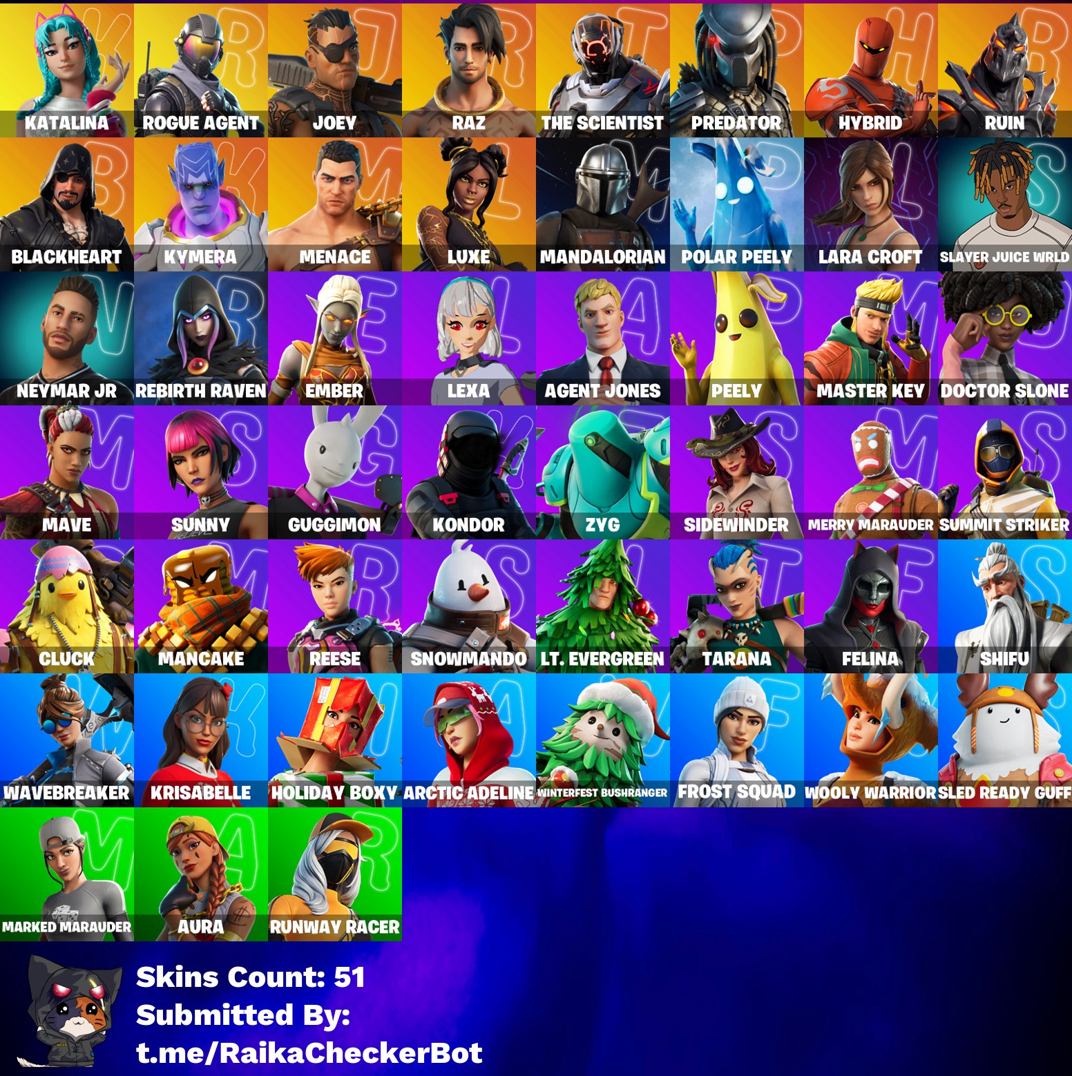 [PC/PSN] 51 skins | Leviathan Axe | Katalina | Rogue Agent | Joey | Raz ...