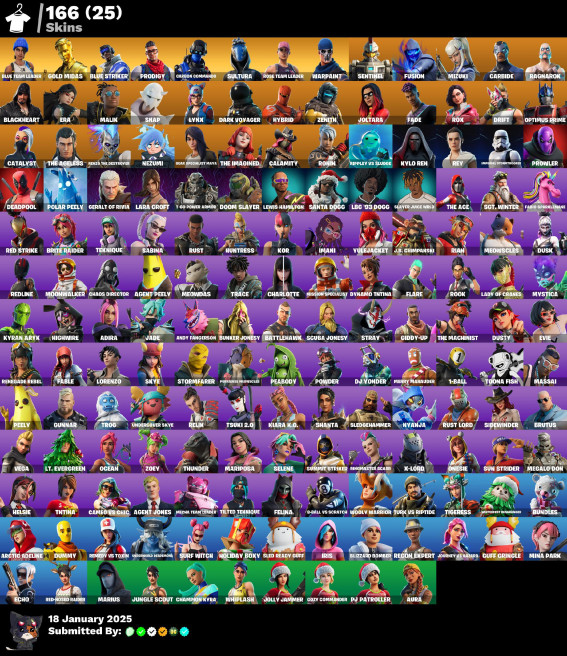 166 skins | OG STW | Blue Team Leader | Take The L | Gold Midas | Blue ...