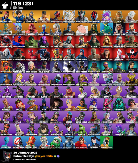 [PC] 119 SKINS | EXPLORER EMILIE | CHUN-LI | ROGUE AGENT | RYU | THE ...