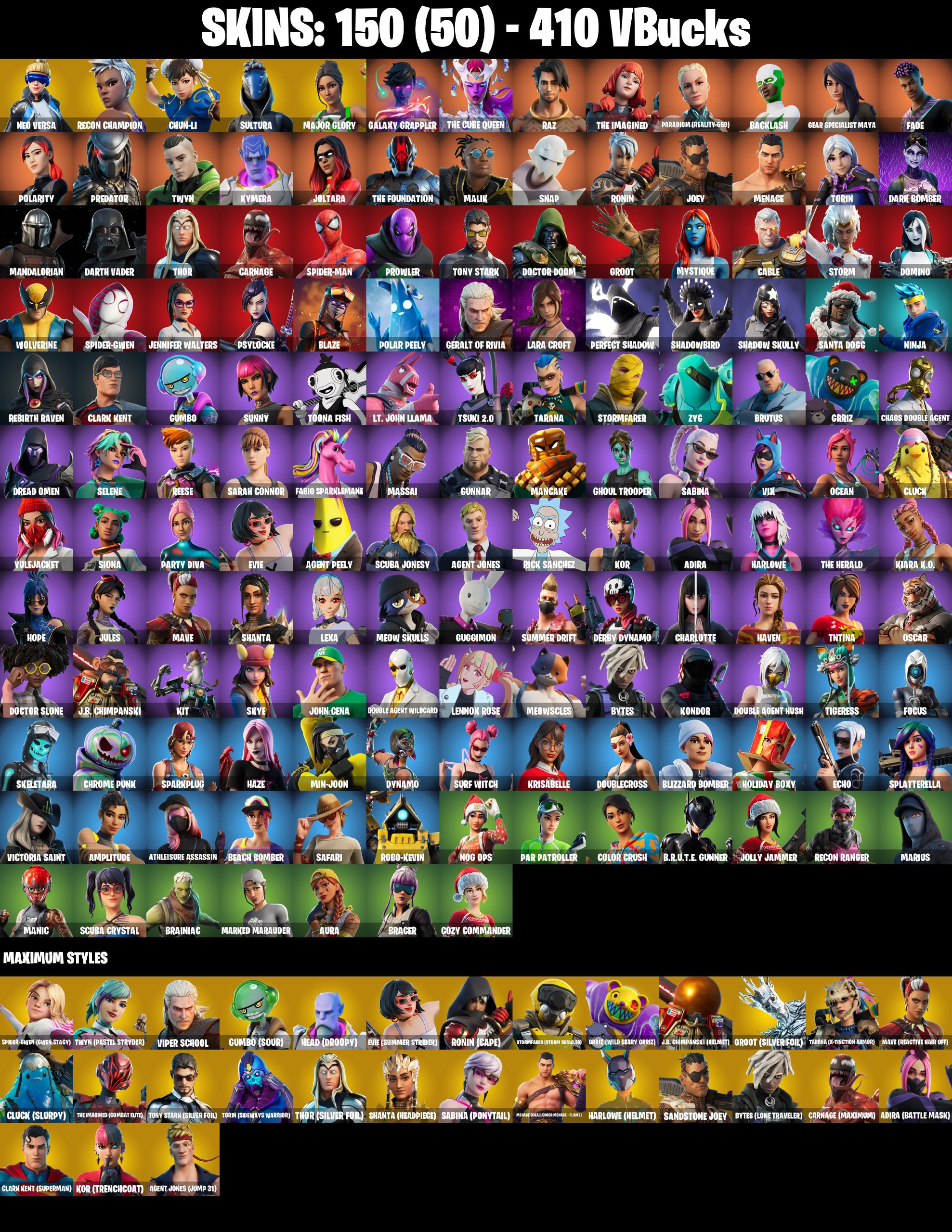 FA | (PC/PSN) 410 VB) 150 SKINS / NEO VERSA / RECON CHAMPION / CHUN-LI ...