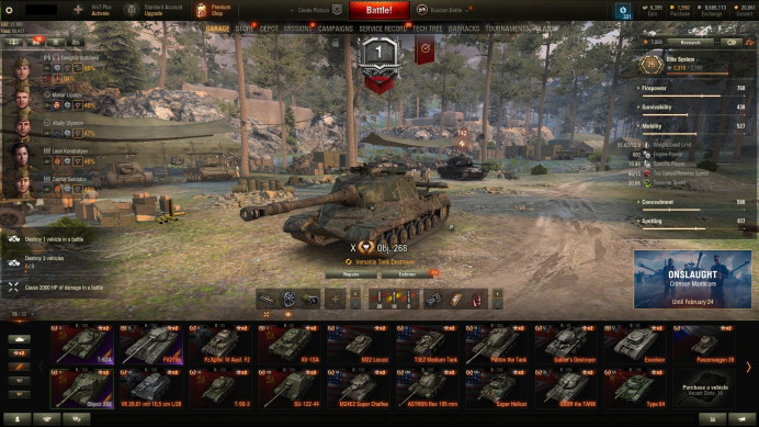 3 Tier X Tanks (T-62, Obj. 268, FV215b) In Garage + Patton Tank & GSOR ...