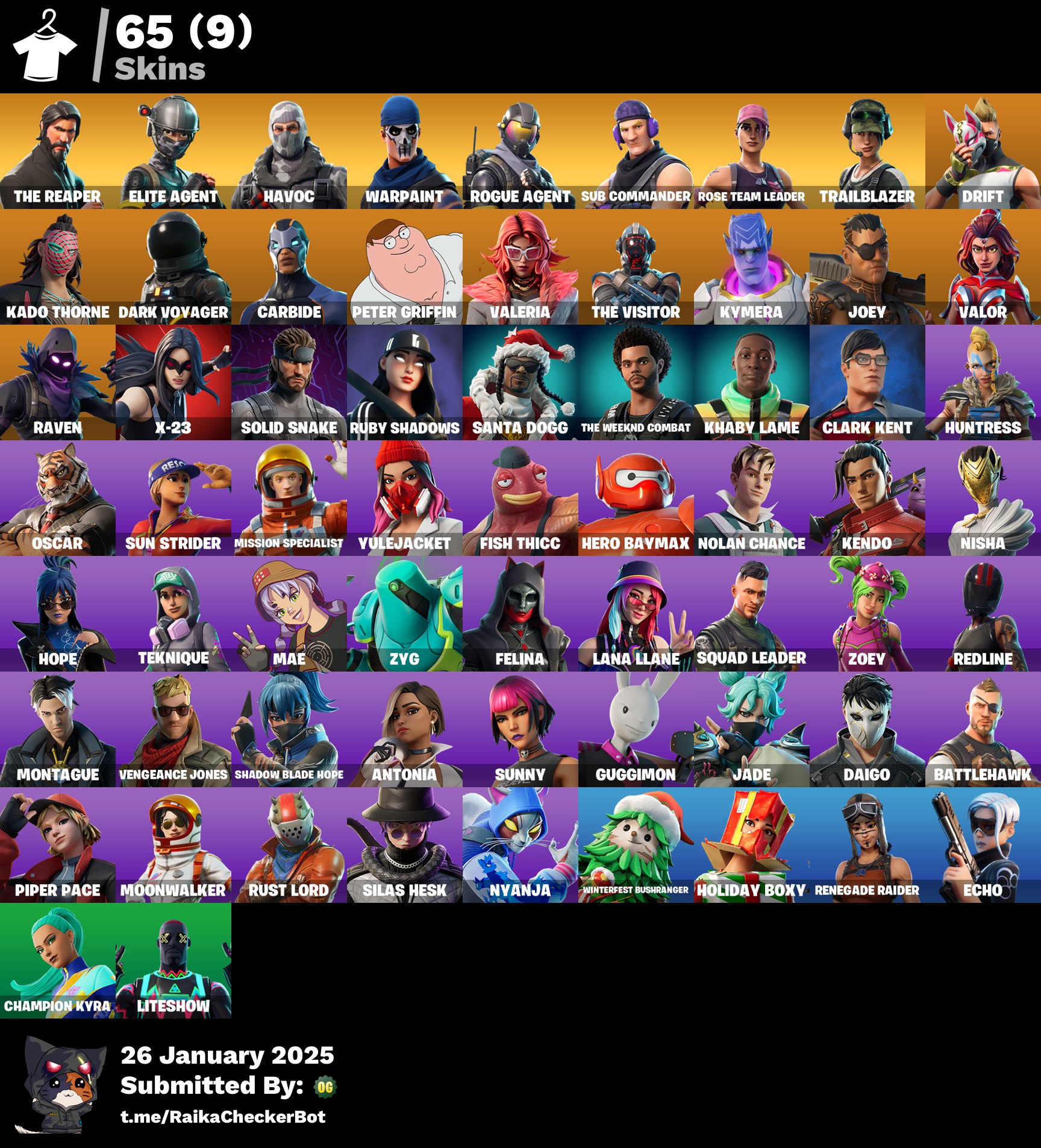 [PC] 65 skins | OG STW | The Reaper | Elite Agent | Take The L ...