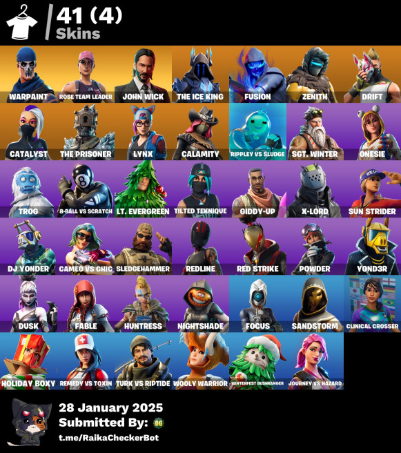 [PC] 41 skins | OG STW | Merry Mint Axe | John Wick | The Ice King ...