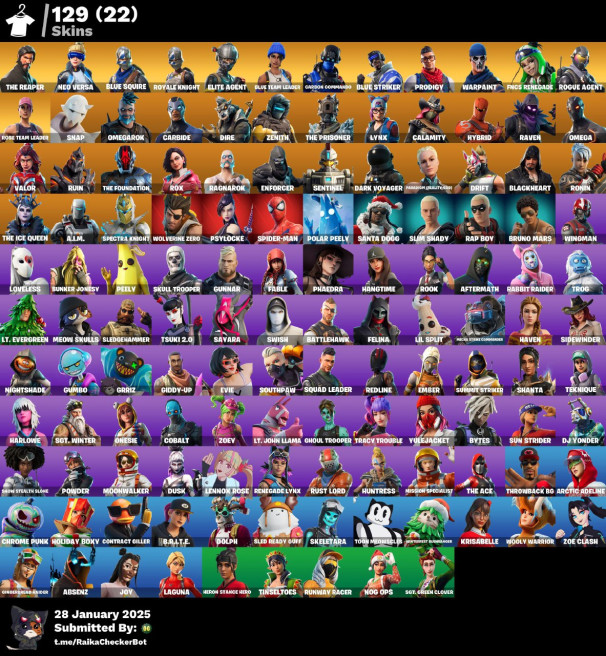 [PC] 129 skins | OG STW | The Reaper | Neo Versa | Blue Squire | Royale ...