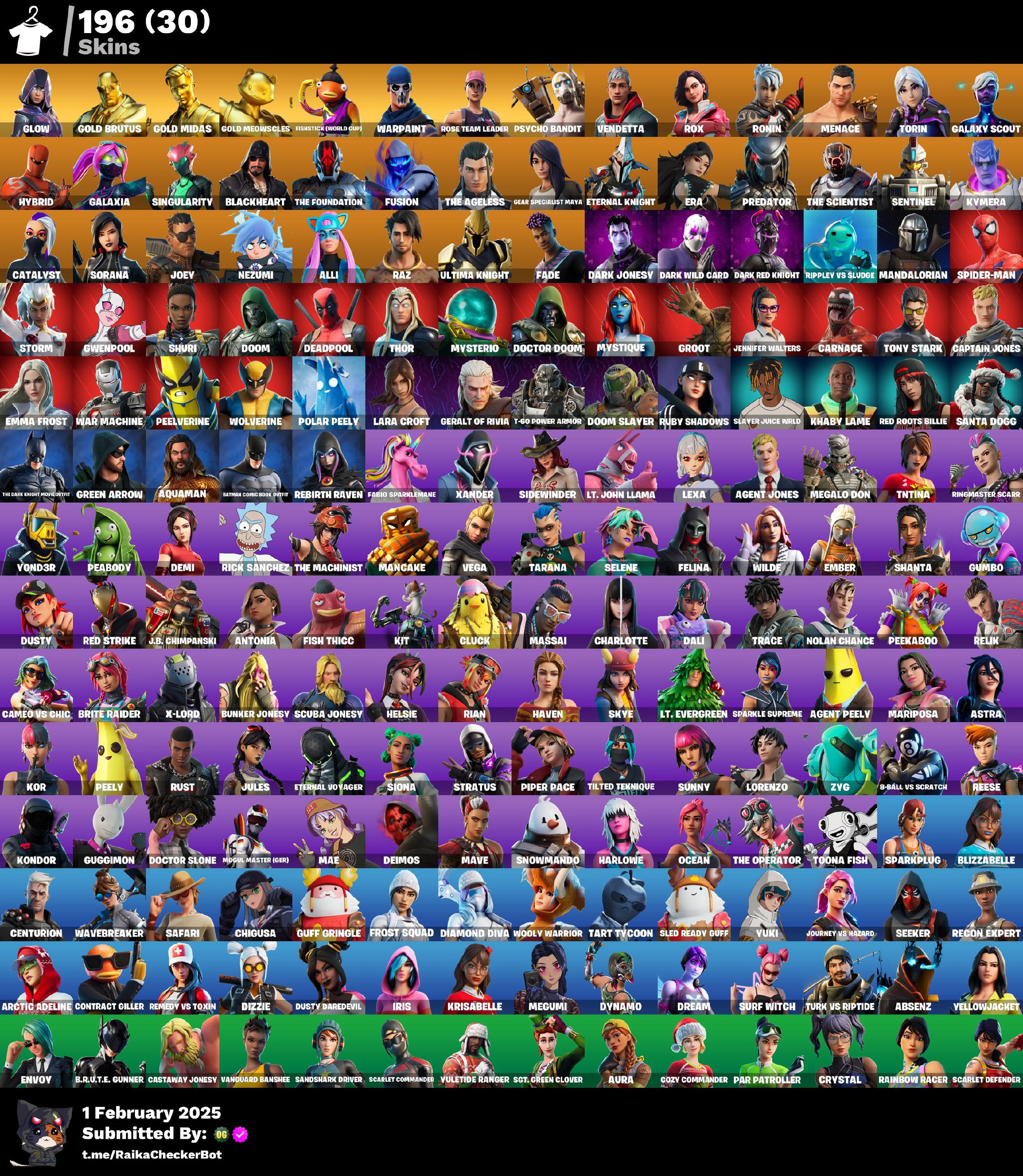 PSYCHO BANDIT + OG STW + GLOW + FISHSTICK + GOLD MIDAS + MERRY MINT AXE ...