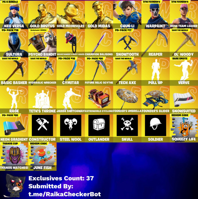 [PC/PSN/XBOX] 212 SKINS | OG STW | NEO VERSA | GOLD BRUTUS | GOLD ...