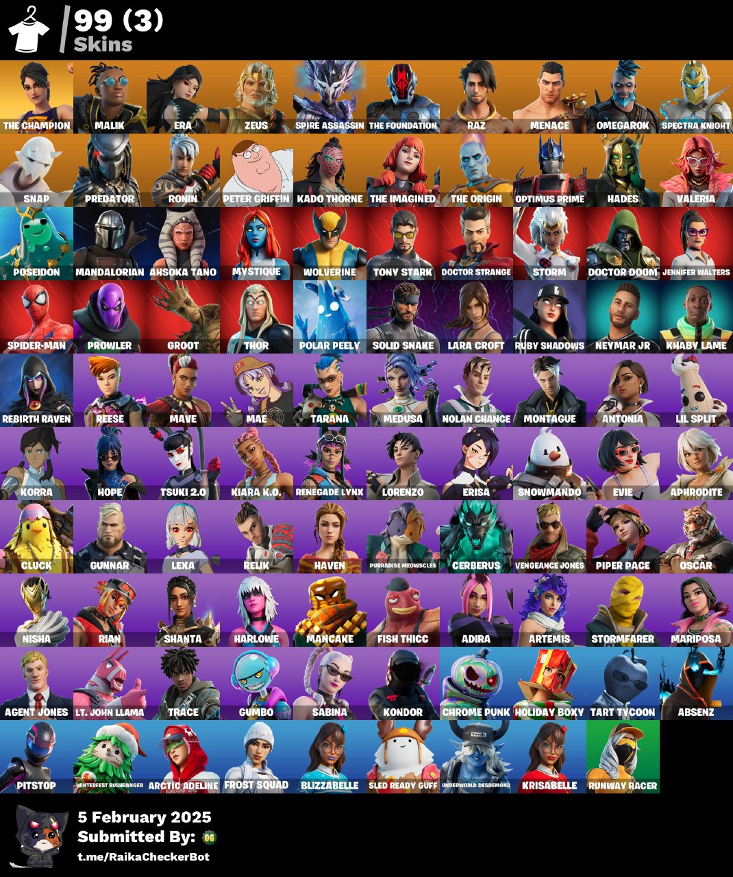 PC/XBOX 99 skins | The Champion | Malik | Era | Zeus | Spire Assassin ...