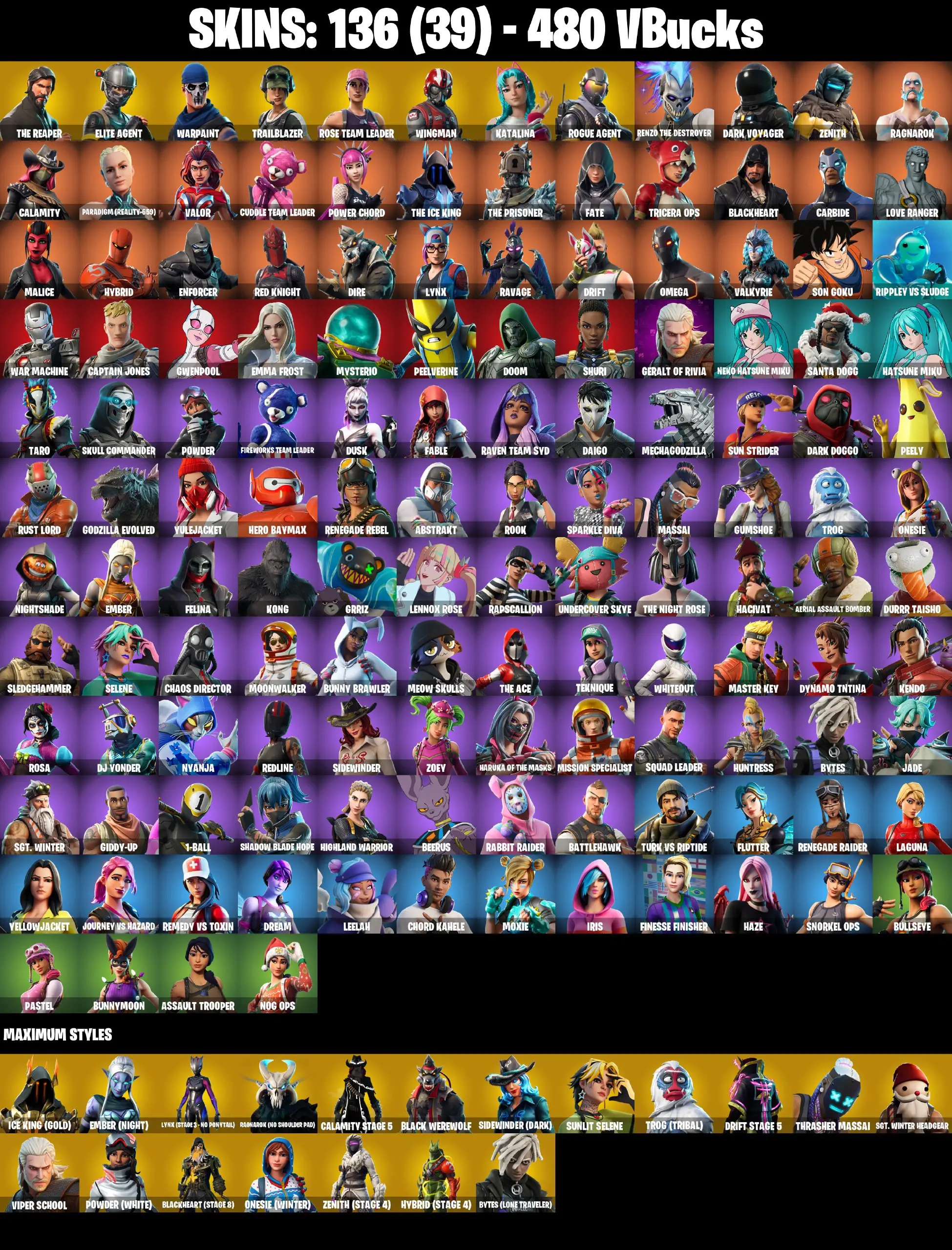 (PC/XBOX) 480 VB) 136 SKINS / THE REAPER / ELITE AGENT / TAKE THE L ...