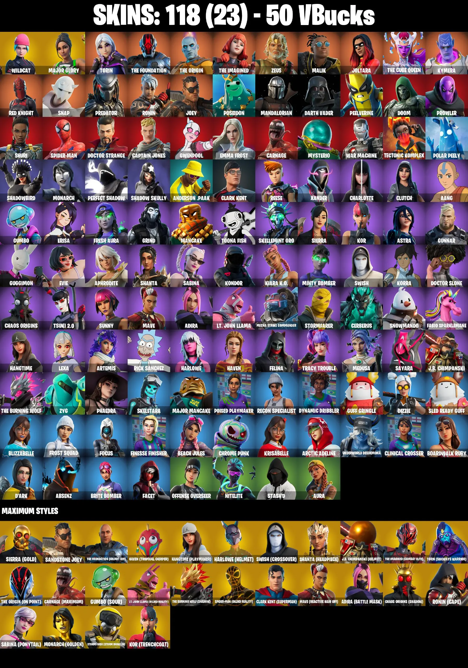 (PC/PSN) 50 VB) 118 SKINS / WILDCAT / LAUGH IT UP / MAJOR GLORY / FOCUS ...