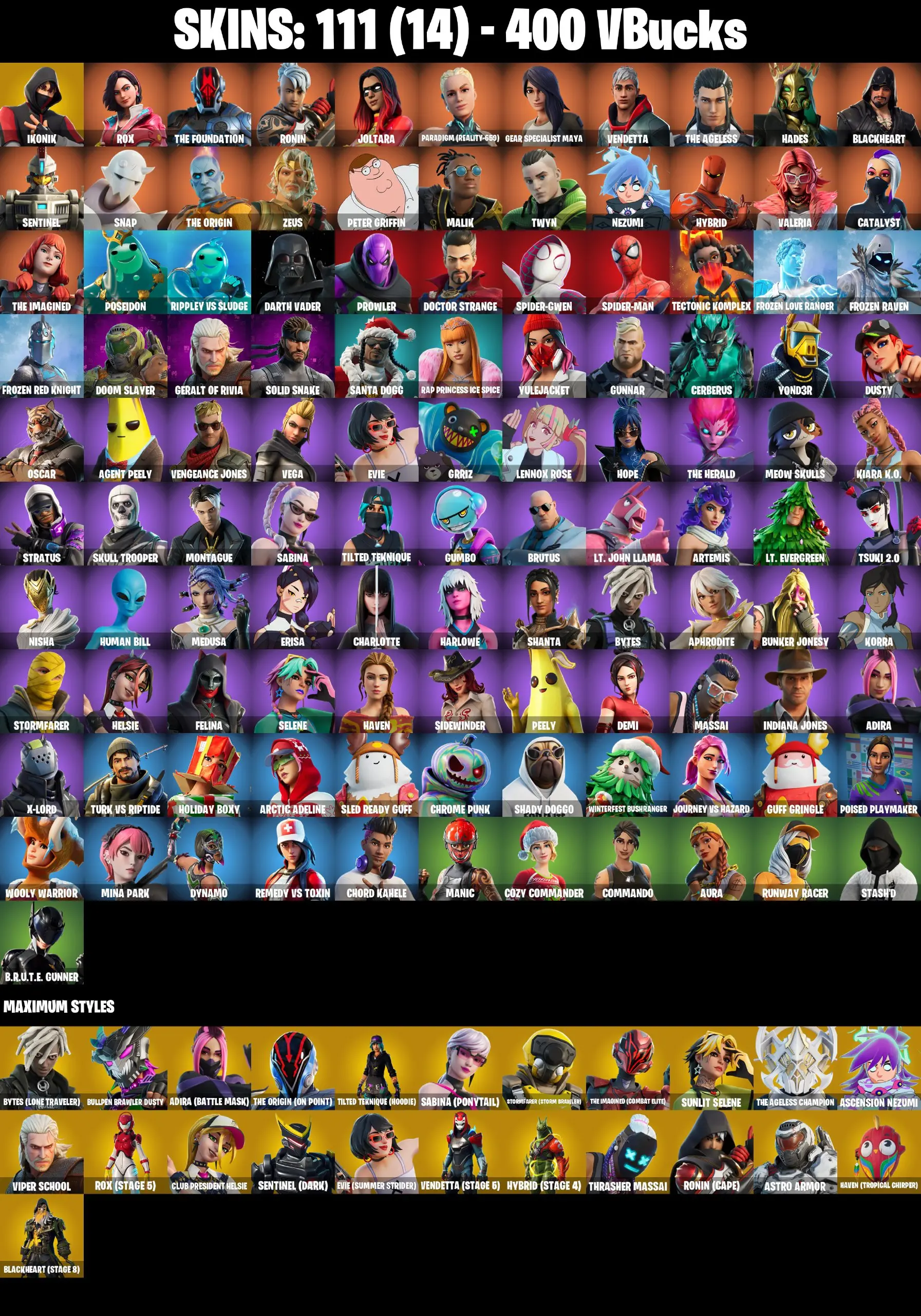 (PC/PSN/XBOX) 400 VB) 111 SKINS / IKONIK / ROX / RONIN / SNAP / HYBRID ...