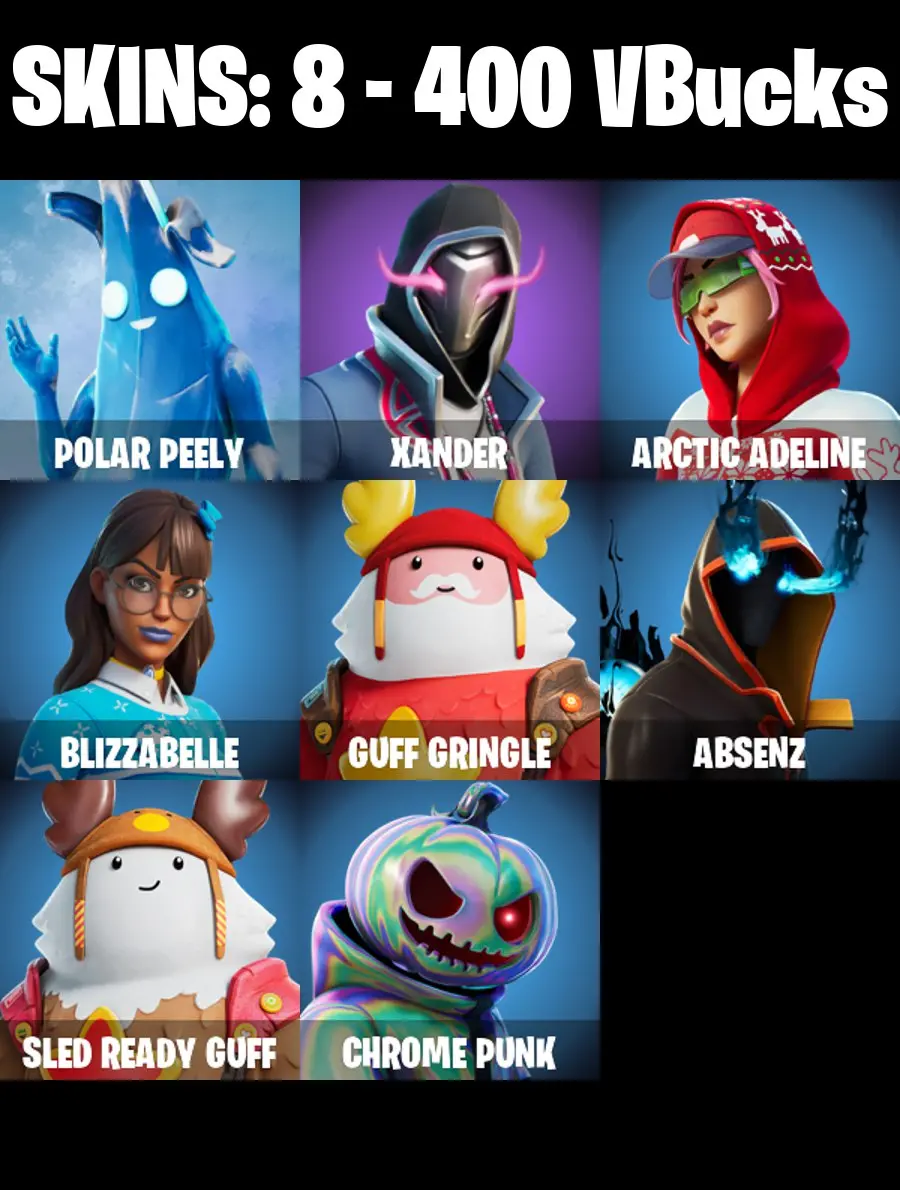 (PC/PSN/XBOX) 400 VB) 8 SKINS / POLAR PEELY / XANDER / ARCTIC ADELINE ...
