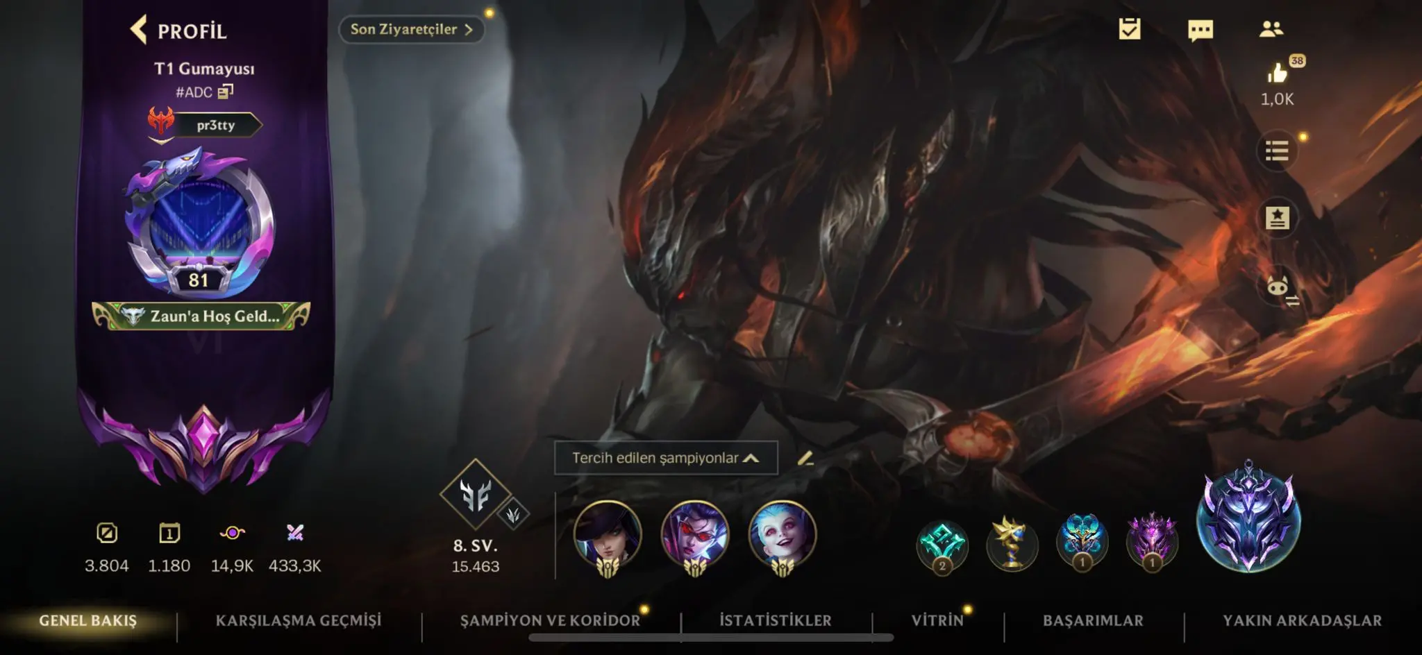 [684] [EU]Emerald+73Skin+Primordian Aatrox , Arcane Prodigy Jinx ...