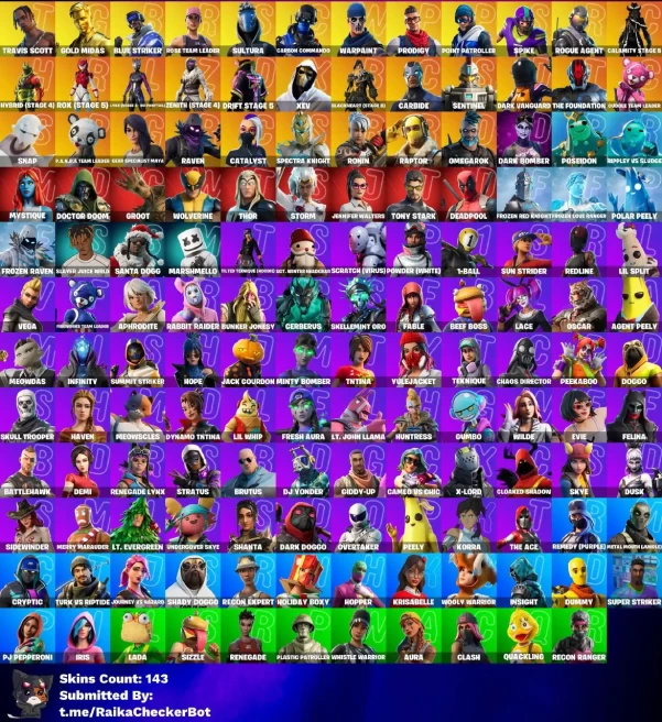 [PC/XBOX] 143 SKINS | OG STW | TRAVIS SCOTT | GOLD MIDAS | BLUE STRIKER ...