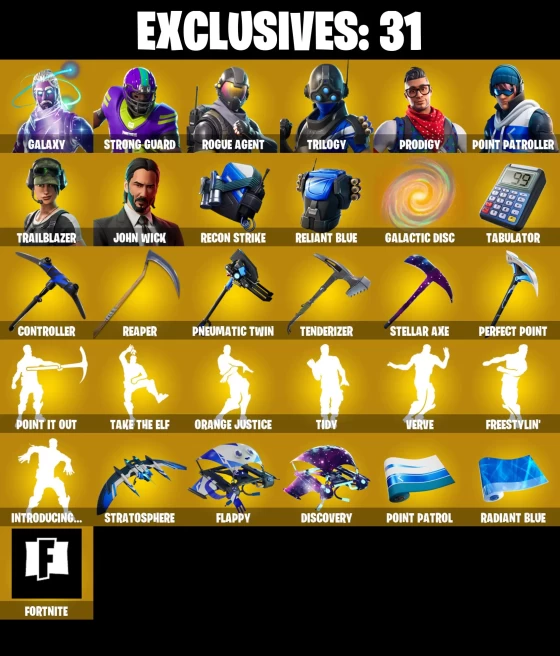 Full-Access | 109 skins | Galaxy | John Wick | Trilogy | Point ...