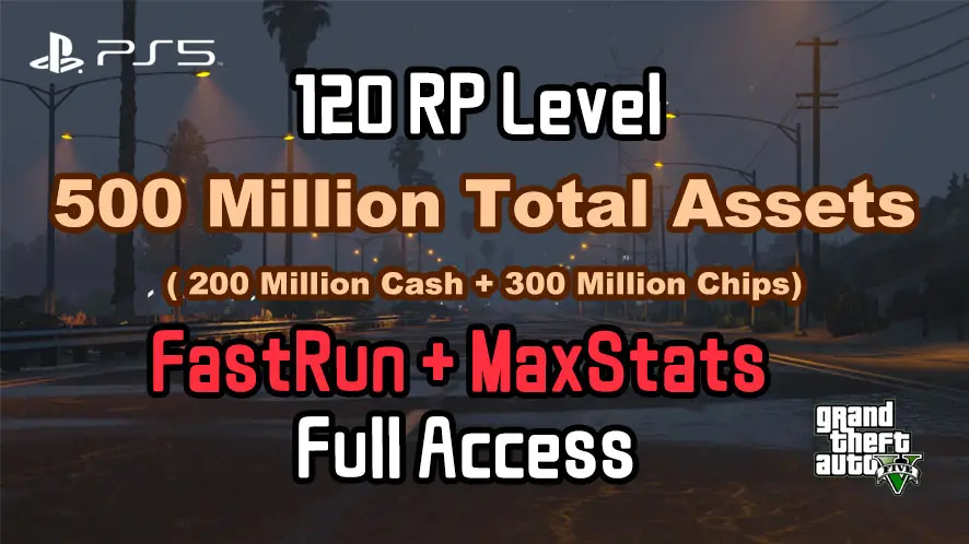 buy GTA 5 modded Account, RP 120, FastRun+MaxStats, Level 120 - iGV