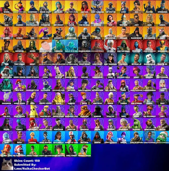 [PC] 150 skins | OG STW | IKONIK | Fishstick (World Cup) | Rogue Agent | Katalina | Joltara ...