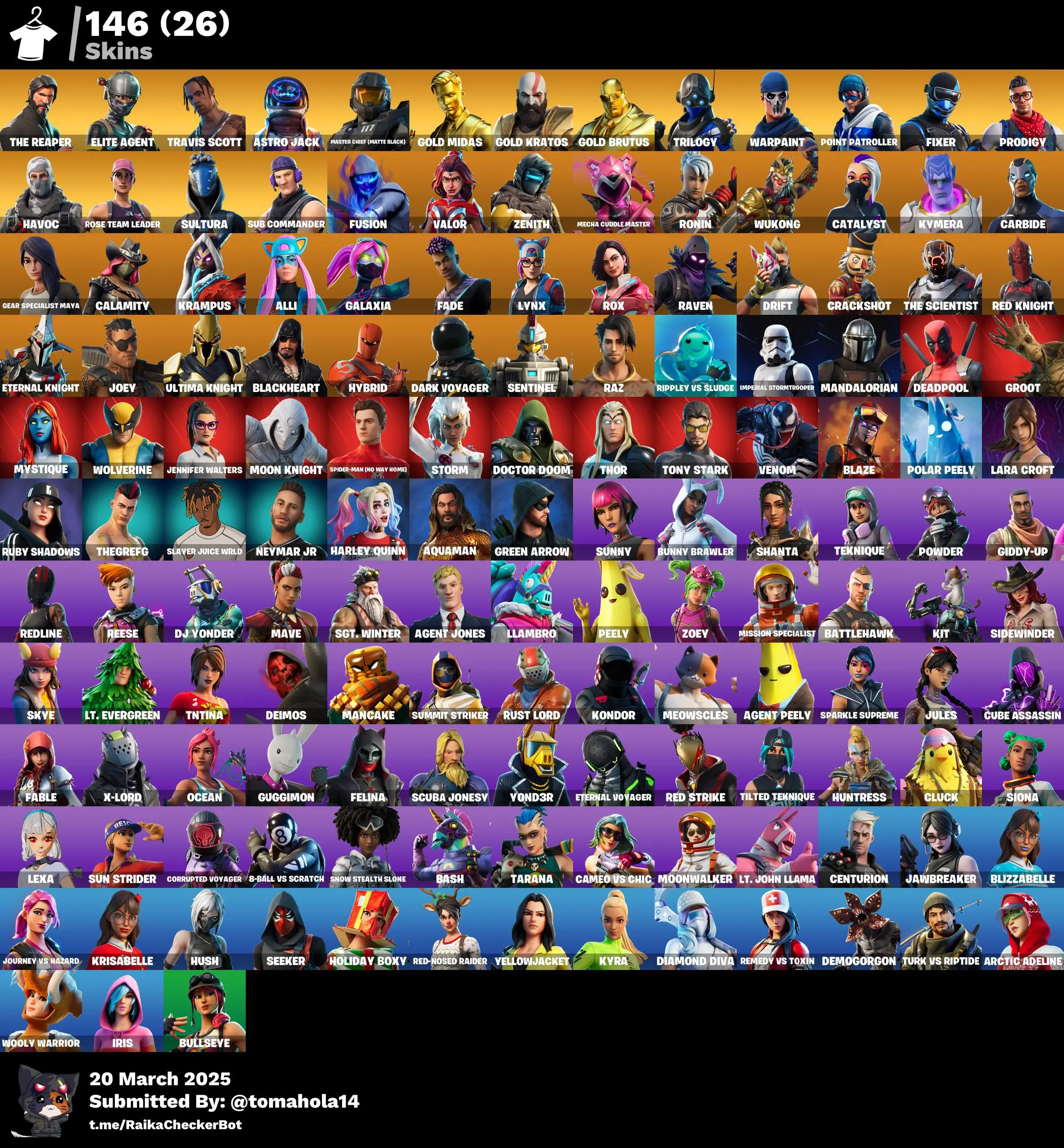 [PC] 146 skins | OG STW | The Reaper | Elite Agent | Travis Scott ...