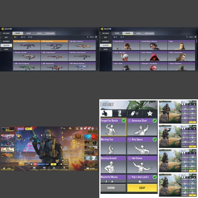 Guns: Legend(M4,M13) Epic124 Skins:All84 Dances:All26 Only Activision ...