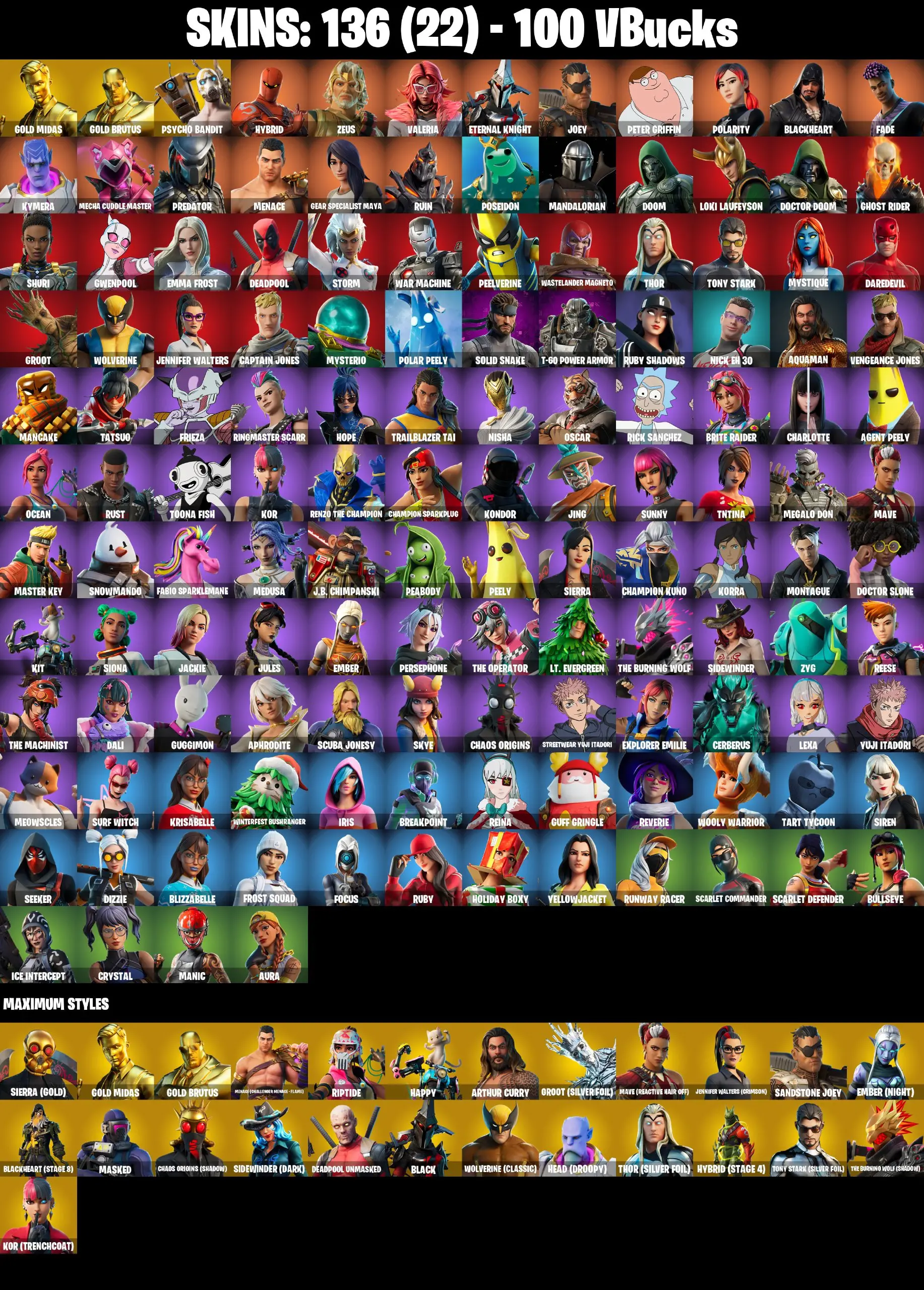 (PC/PSN) 100 VB) 136 SKINS / PSYCHO BANDIT / LAUGH IT UP / HEARTSPAN ...