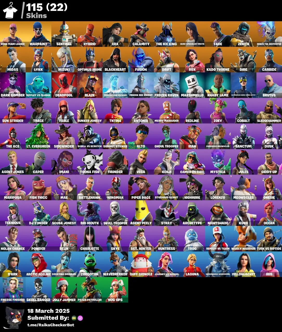 [PC/PSN/XBOX/NINTENDO] 115 skins | OG STW | Merry Mint Axe | Rose Team ...