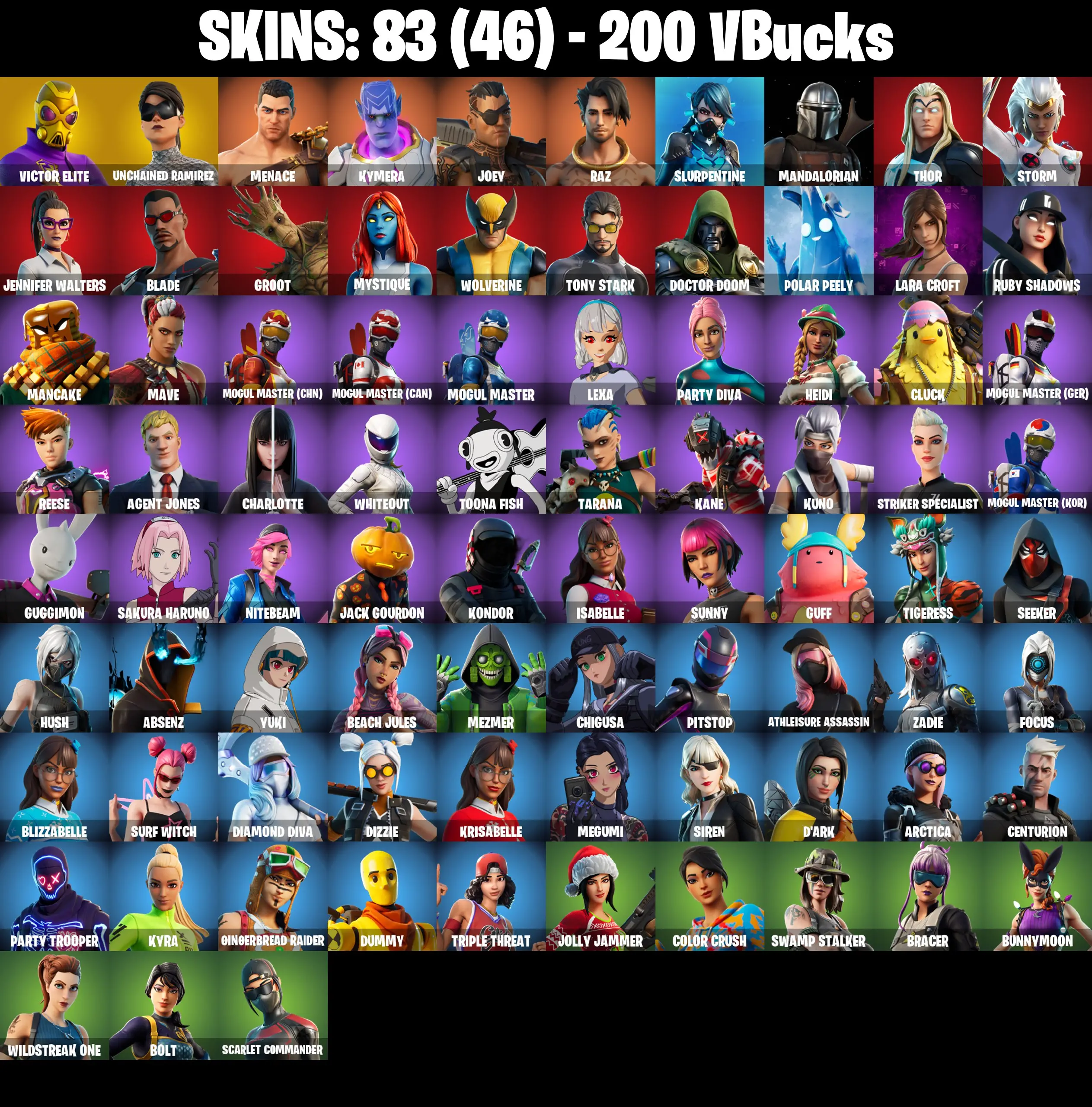 FA - [PC/PSN/XBOX] 83 skins | Victor Elite | Unchained Ramirez | Menace ...