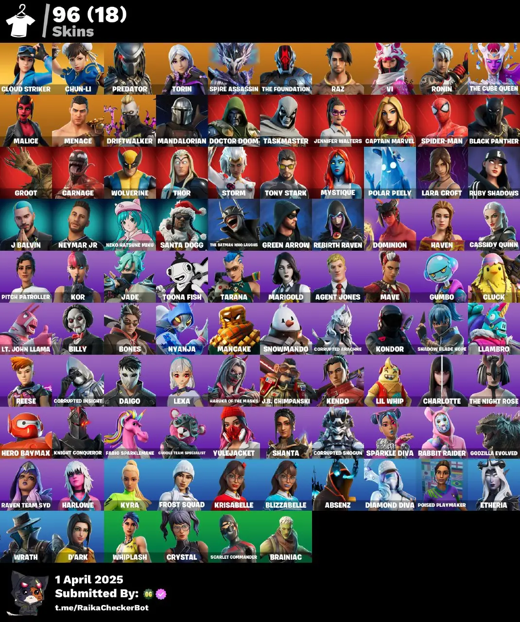 [PC] 96 skins | Cloud Striker | Chun-Li | Predator | Torin | Spire ...