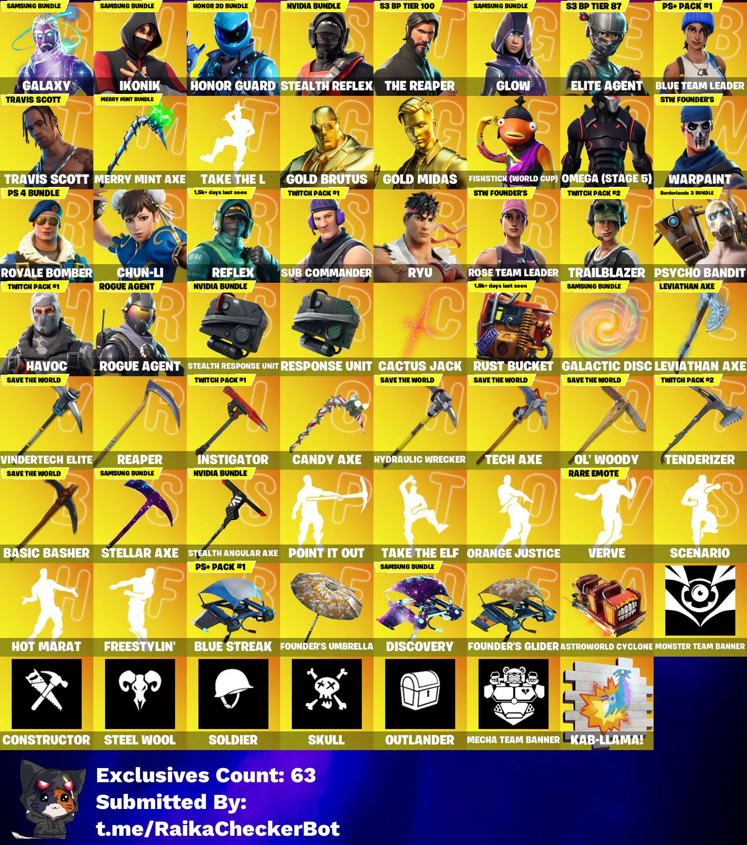 [PSN/XBOX/PC] 292 SKINS, OG STW | GALAXY | IKONIK | TRAVIS SCOTT ...
