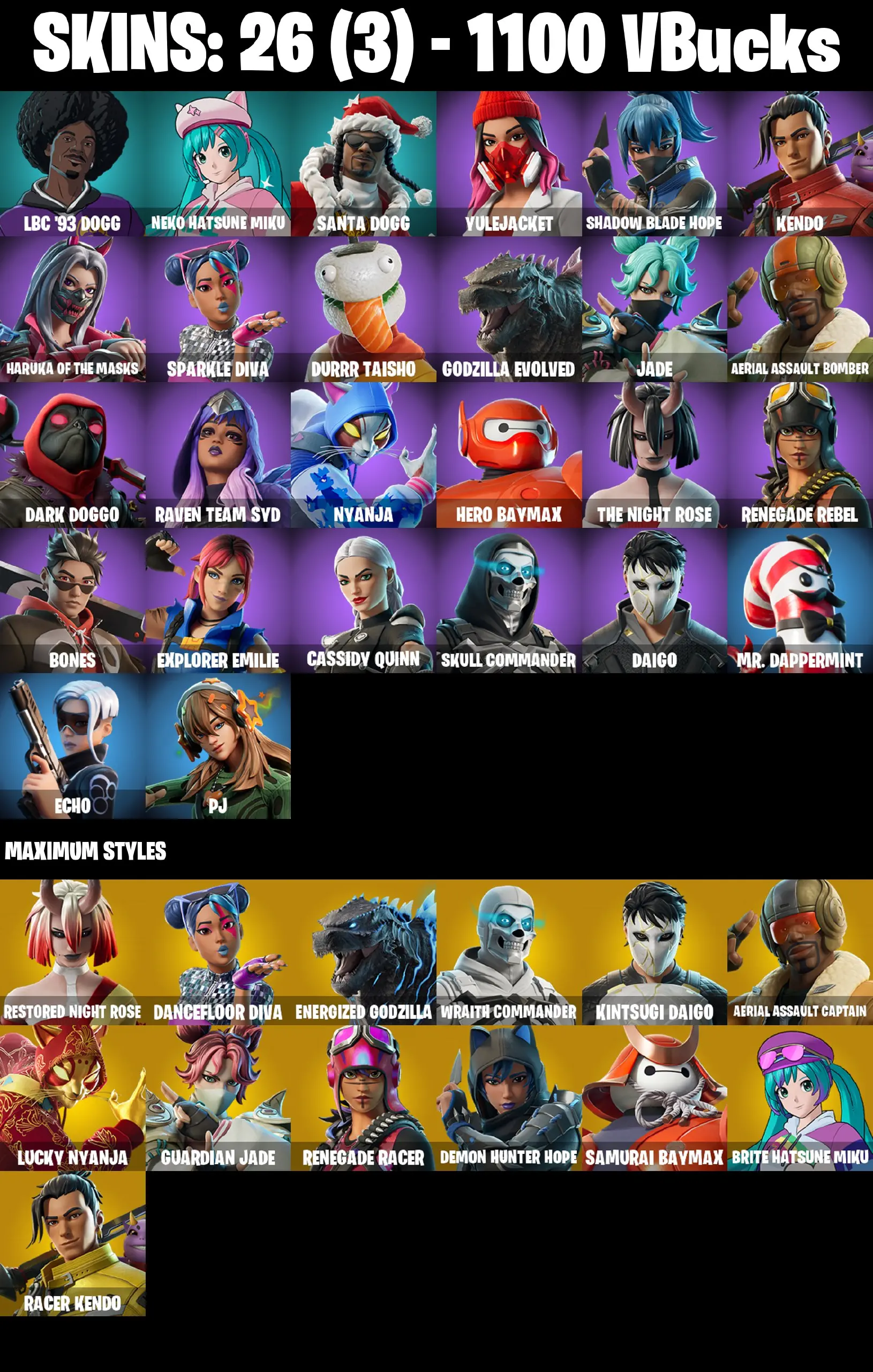 [PC/PSN/XBOX] 1100 VB) 26 SKINS / LBC '93 DOGG / SANTA DOGG / NEKO ...