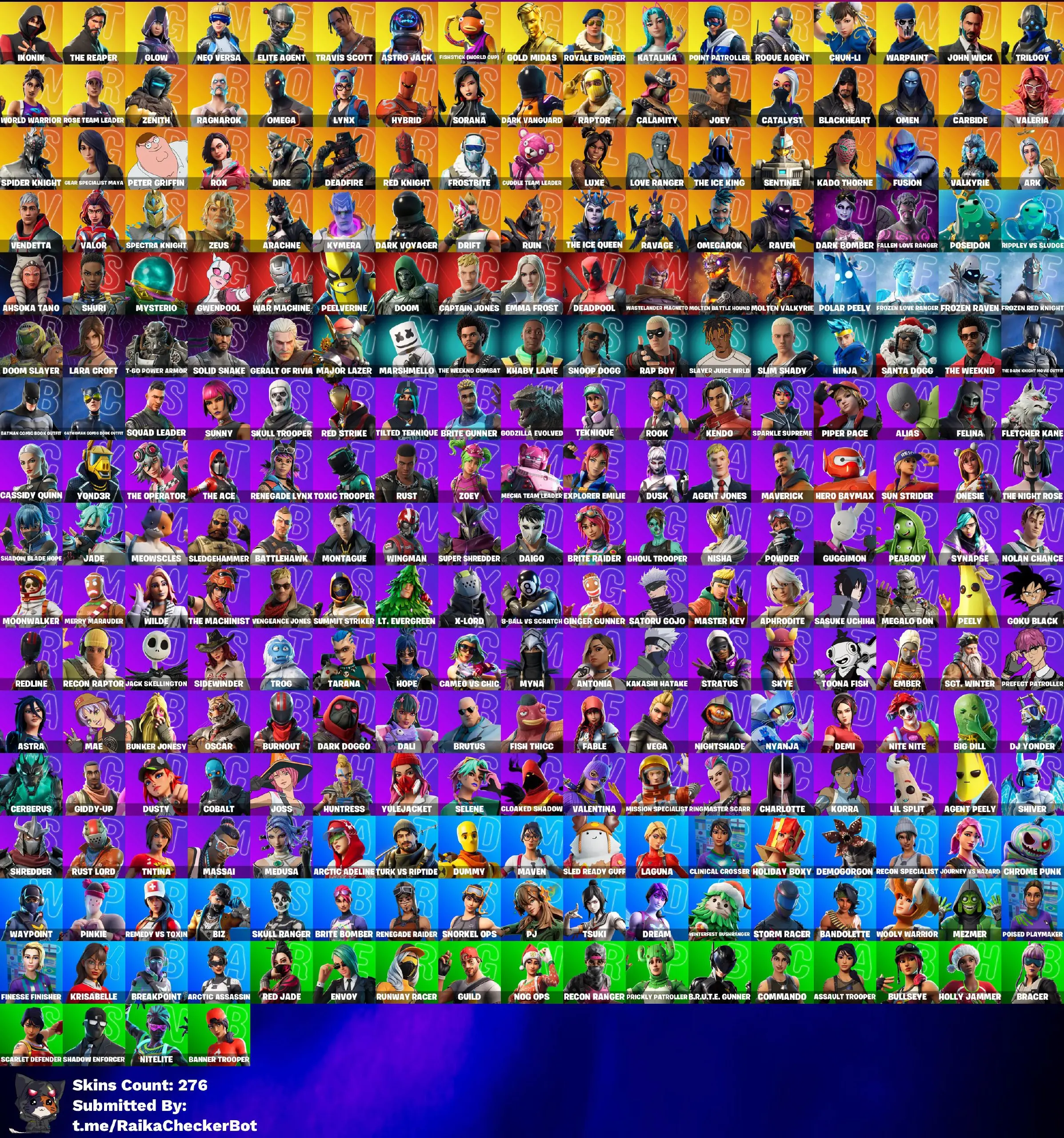 [PC] 276 skins | OG STW | IKONIK | The Reaper | Glow | Neo Versa ...