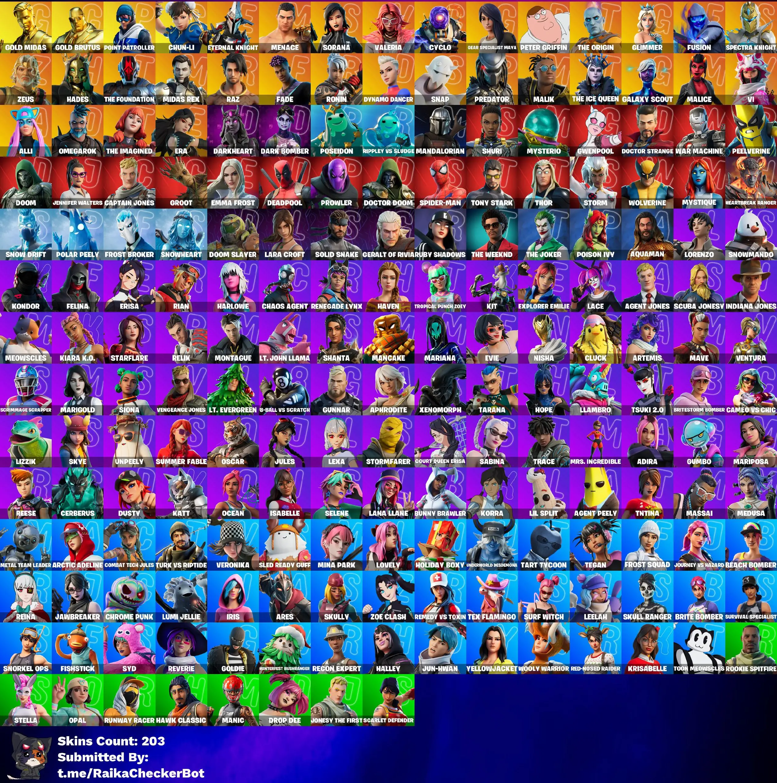 [PC] 203 skins | Gold Midas | Gold Brutus | Point Patroller | Chun-Li ...